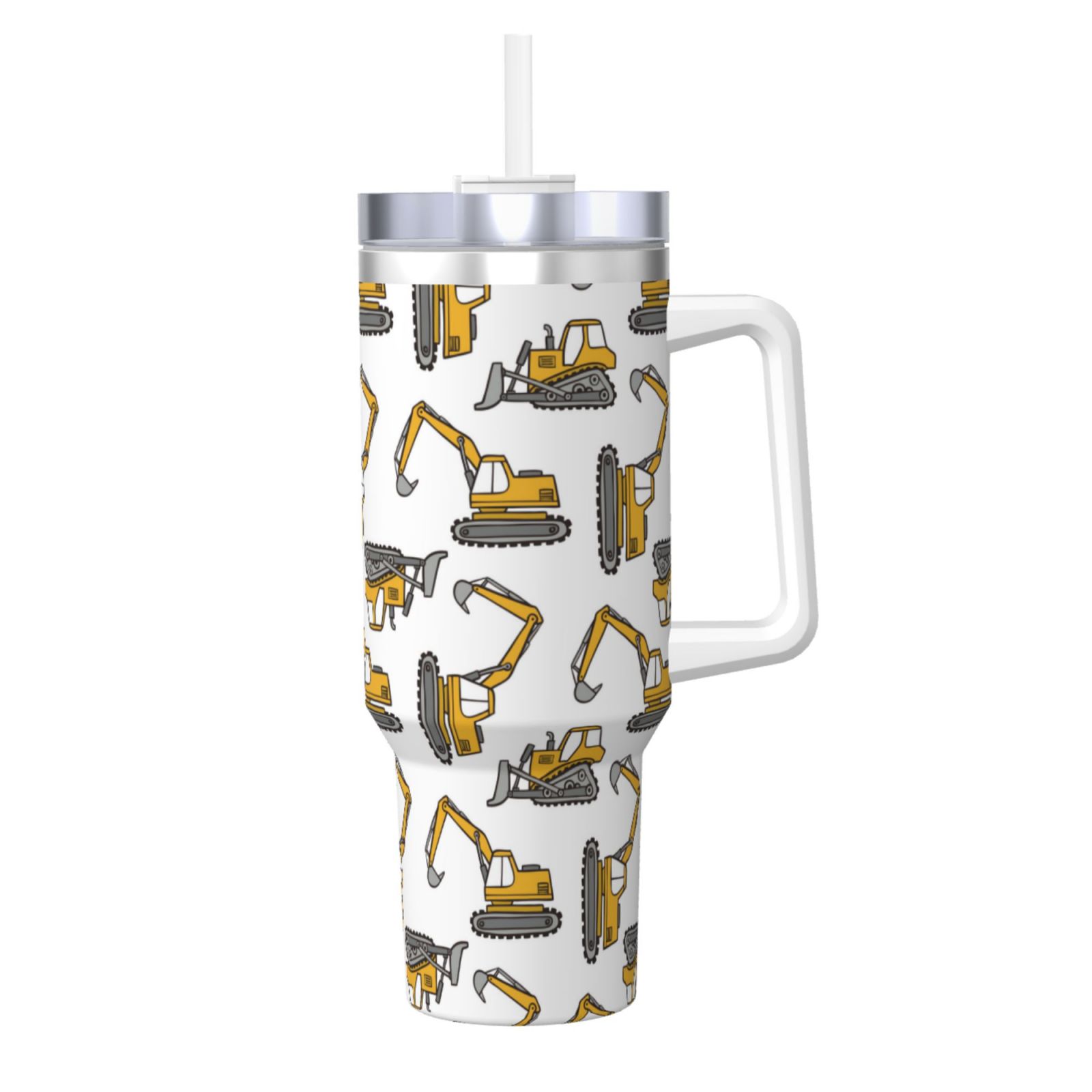 Goofa Funny Excavator Print 40oz Ice Bully With Handle And Straw ...