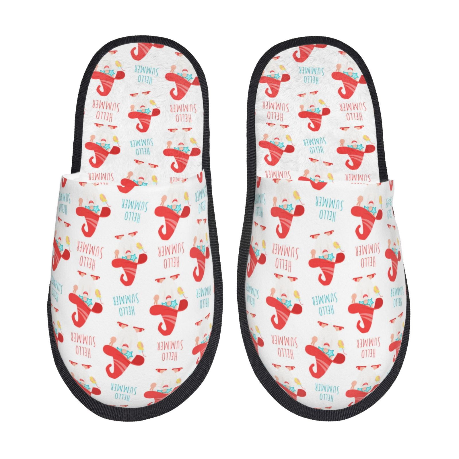 Goofa Funny Gnomes Pattern Plush Furry Slippers for Men & Women, Cozy Indoor House Shoes with ...