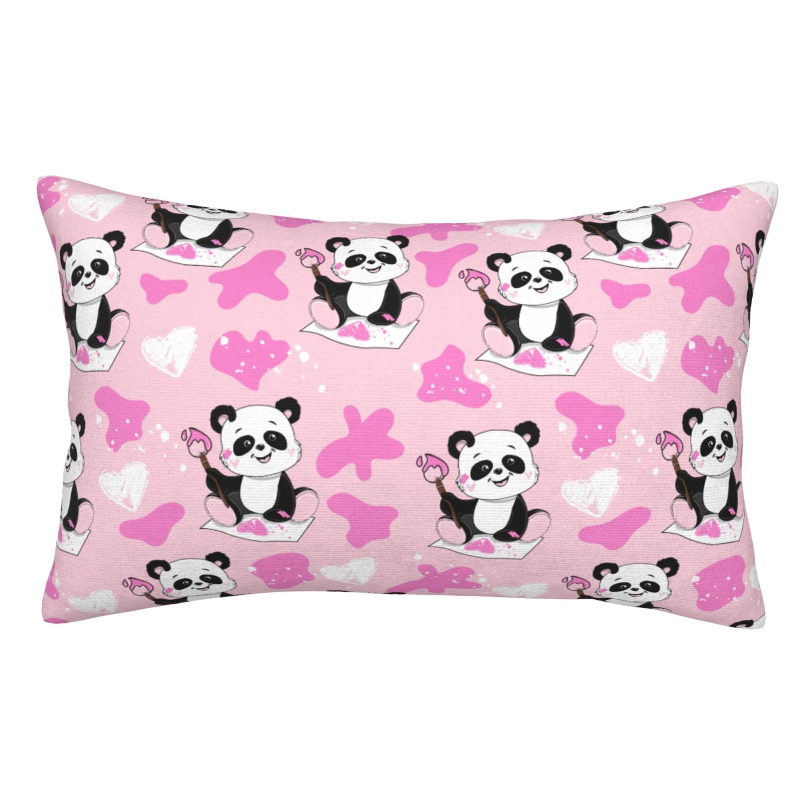 Goofa Funny Panda Draws A Heart Print Plush Throw Pillow Case, Soft ...