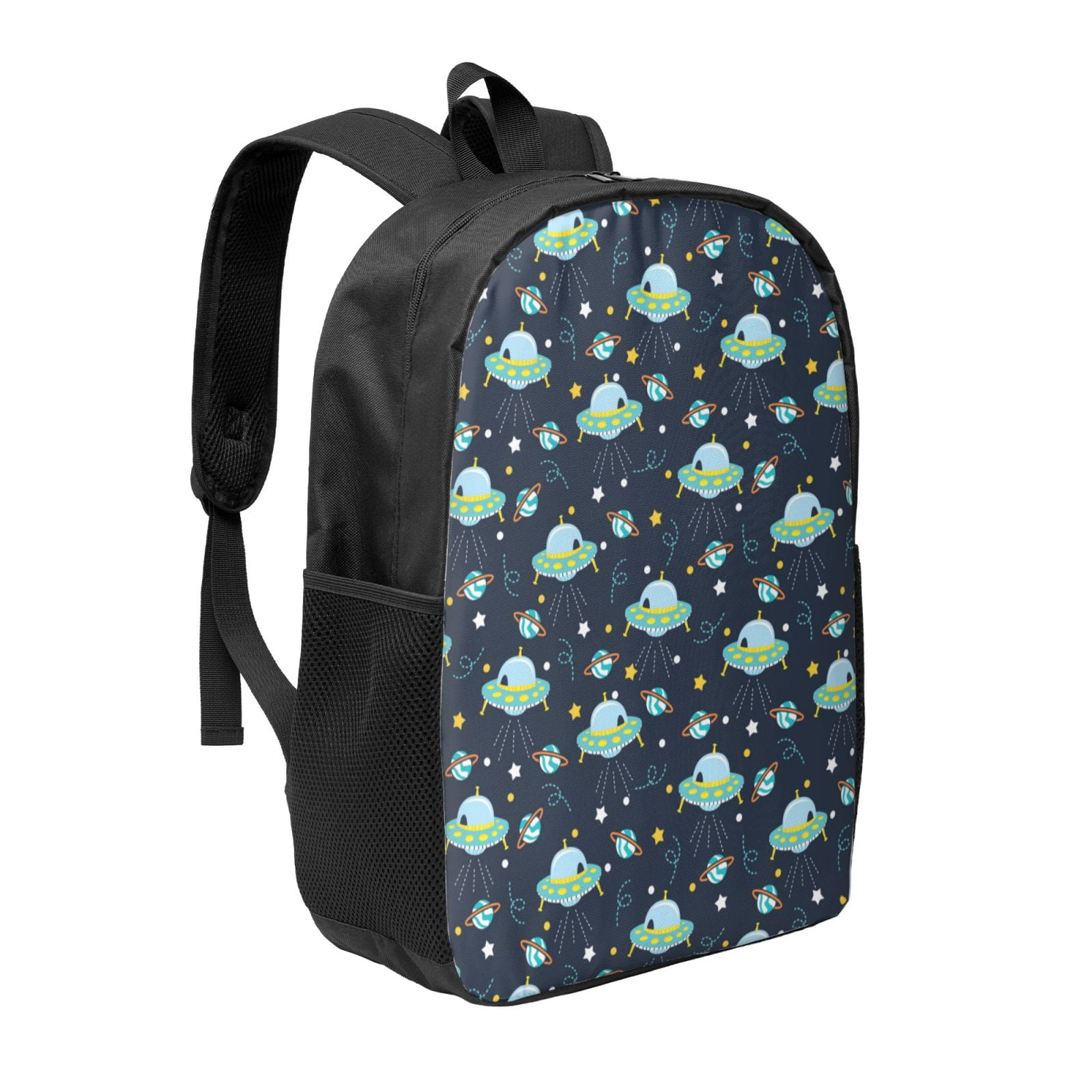 Goofa Galaxy With Ufo Pattern 17in Student Backpack - School, Travel ...