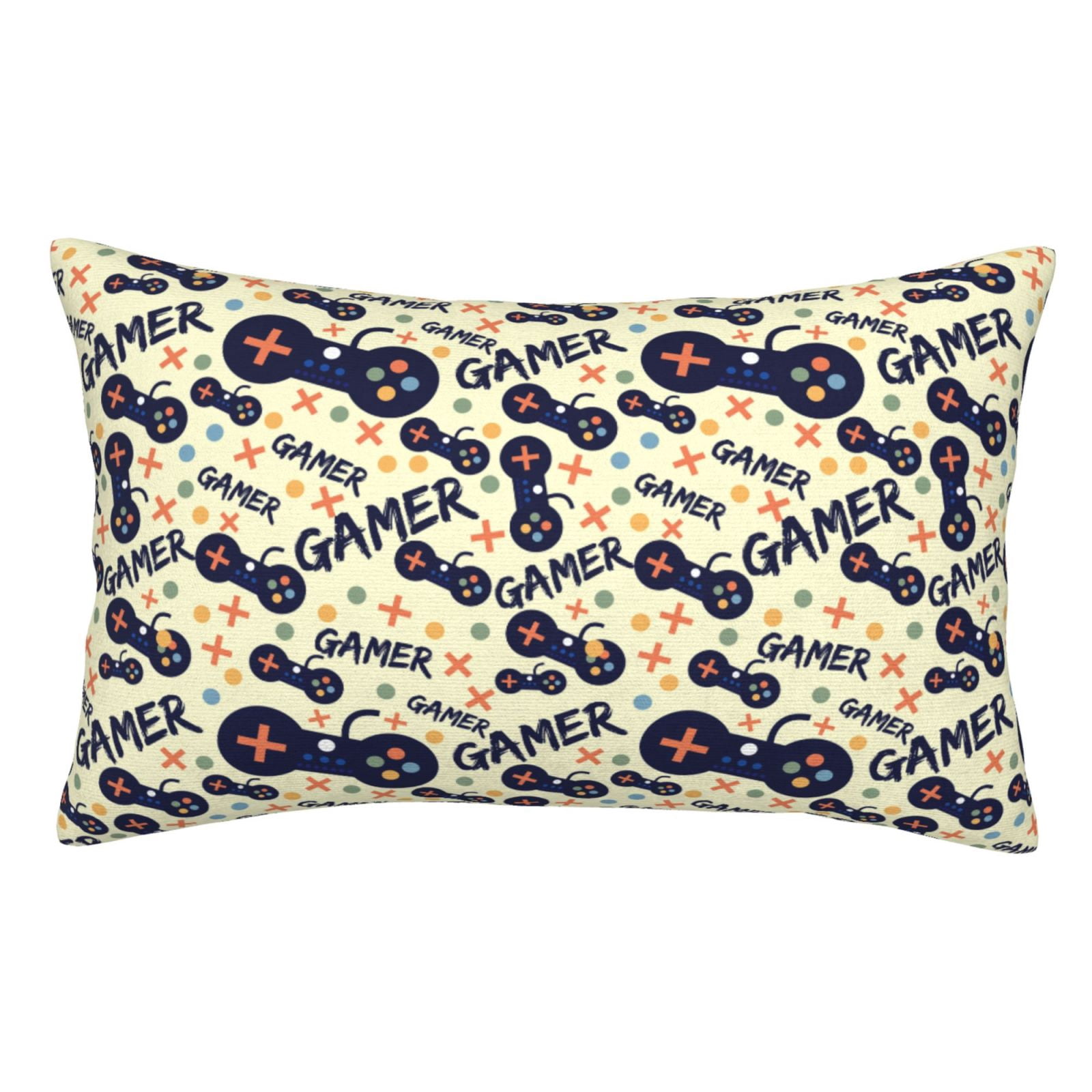 Goofa Game Controller Print Plush Throw Pillow Case, Soft Velvet with ...