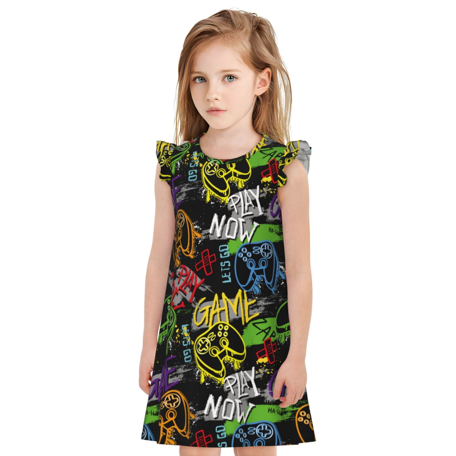 Goofa Game Joysticks Pattern Sweet & Sassy Girls' Nightgowns - Short ...