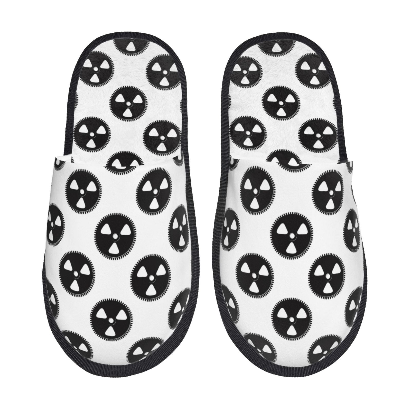 Goofa Gear Tools Pattern Plush Furry Slippers for Men & Women, Cozy Indoor House Shoes with EVA ...