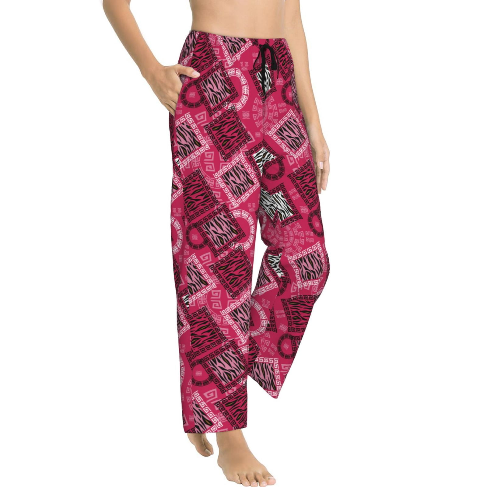 Goofa Geometry Printed Soft Pajama Pants for Women, Wide Leg Comfy ...