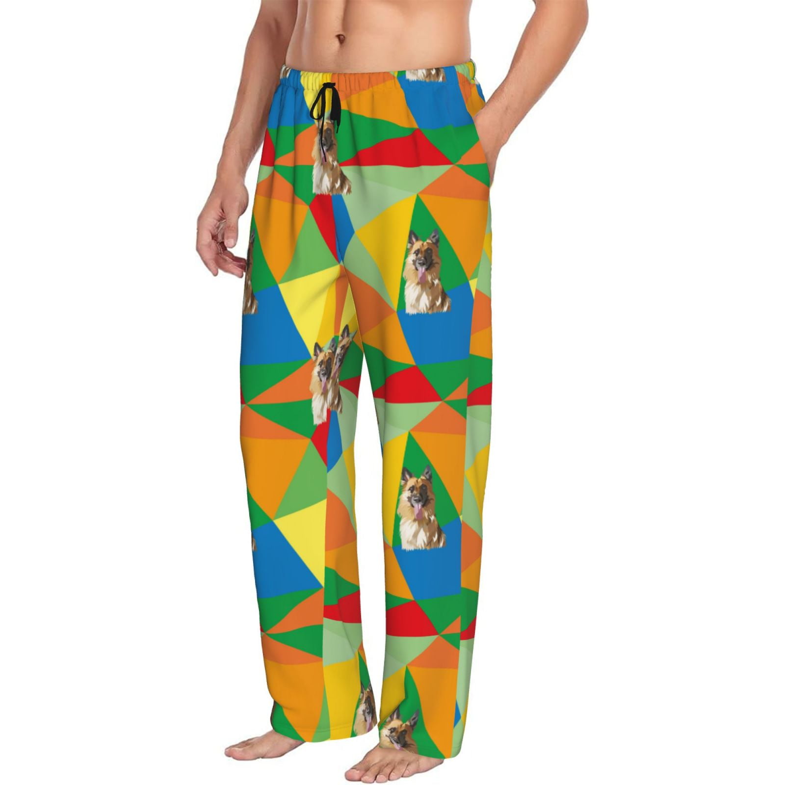 Goofa German Shepherd Dog Printed Soft Pajama Pants for Men, Wide Leg ...