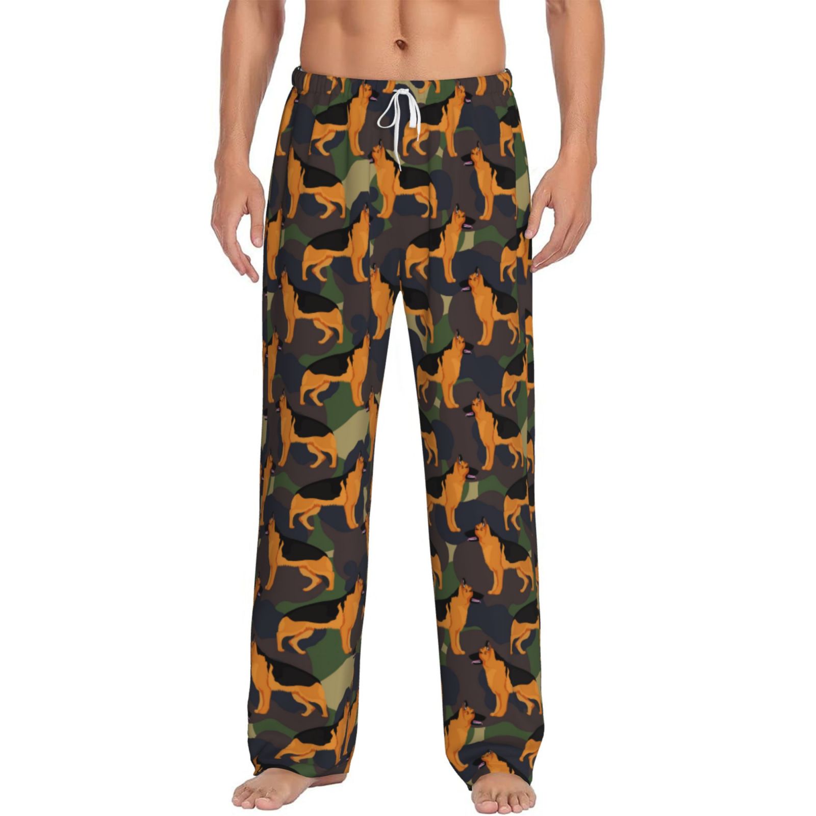 Goofa German Shepherd Dog Printed Soft Pajama Pants for Men, Wide Leg ...
