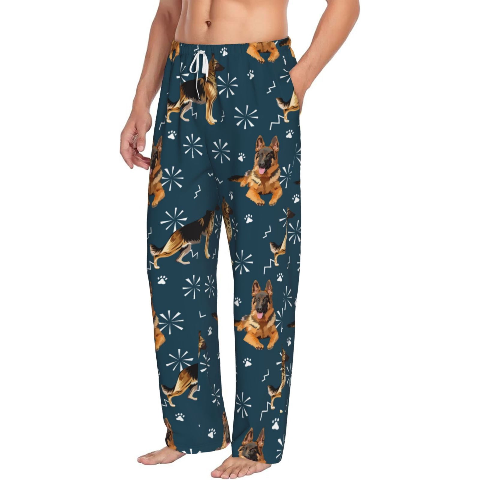 Goofa German Shepherd Dog Printed Soft Pajama Pants for Men, Wide Leg ...