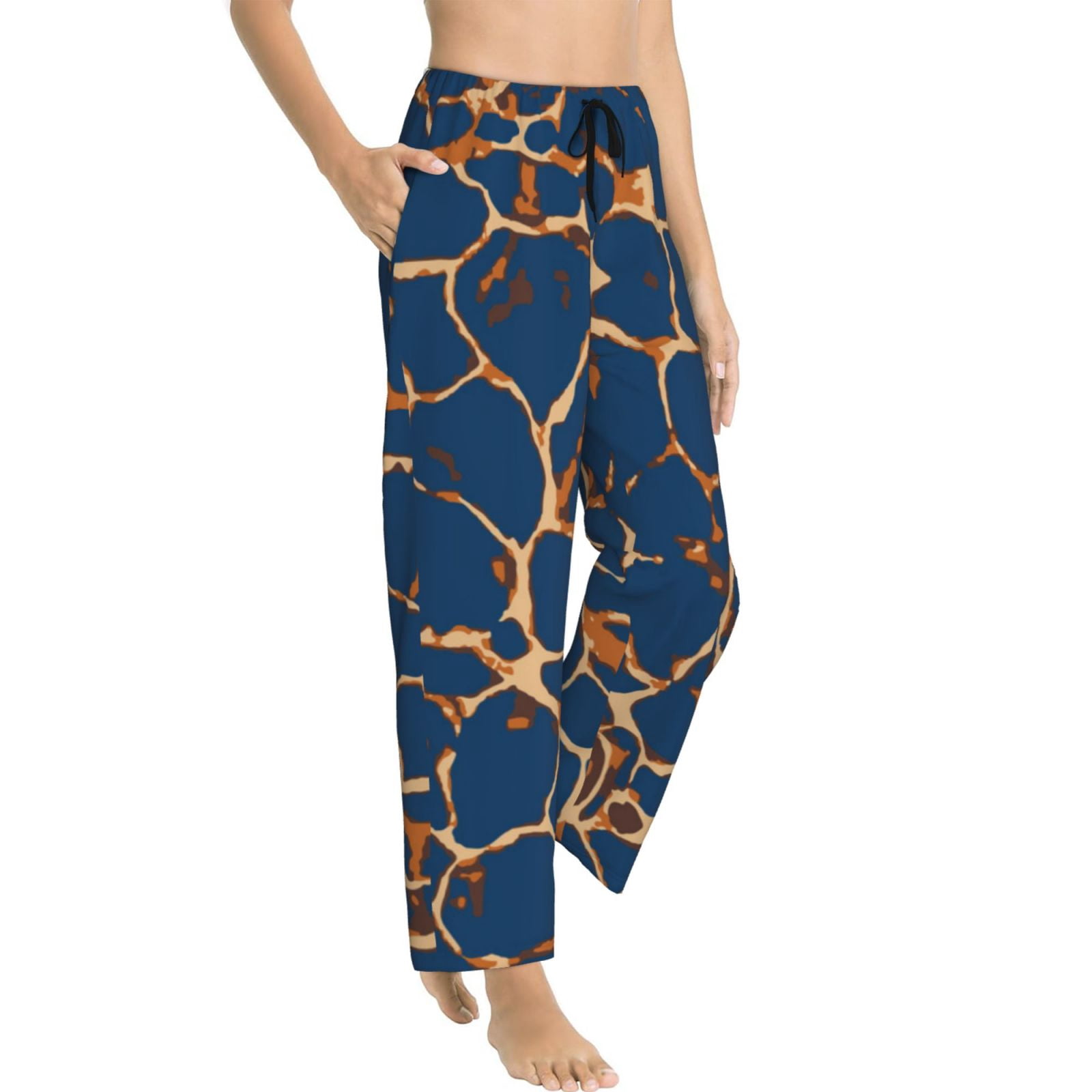 Goofa Giraffe Skin Printed Soft Pajama Pants for Women, Wide Leg Comfy ...