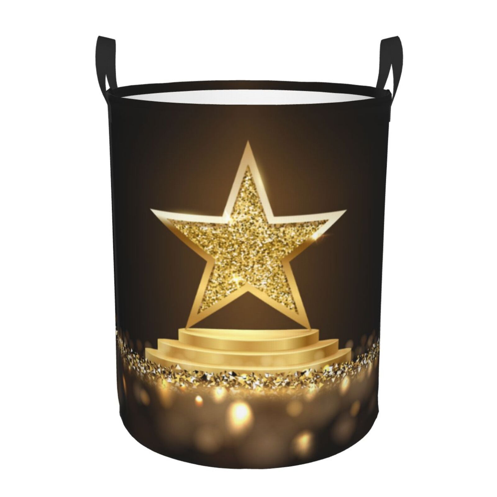 Goofa Golden Glitter And Light Printed Circular Hamper,Laundry Basket ...