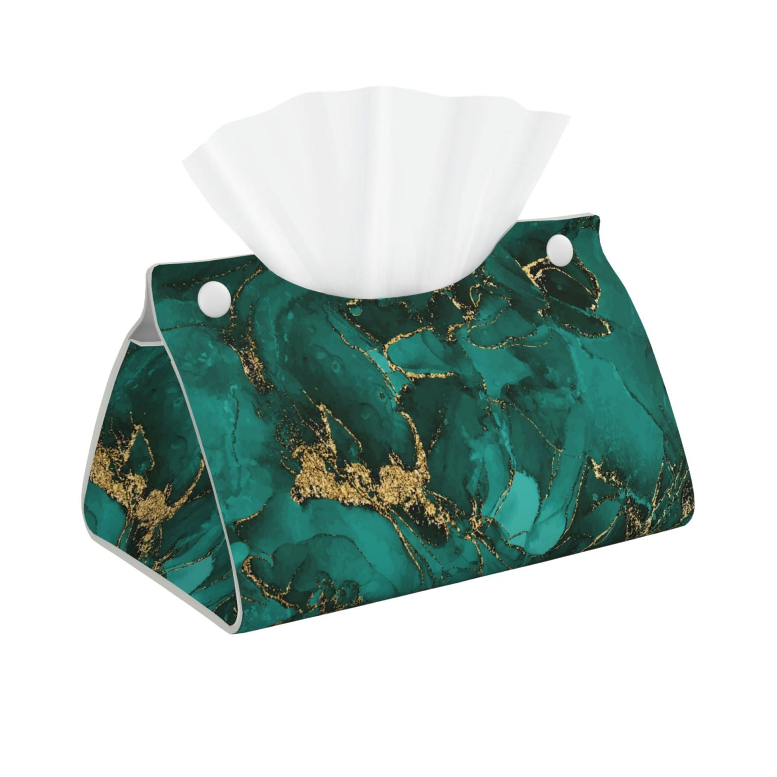 Goofa Green Gold Glitter Pattern Triangle Square Tissue Box Cover ...