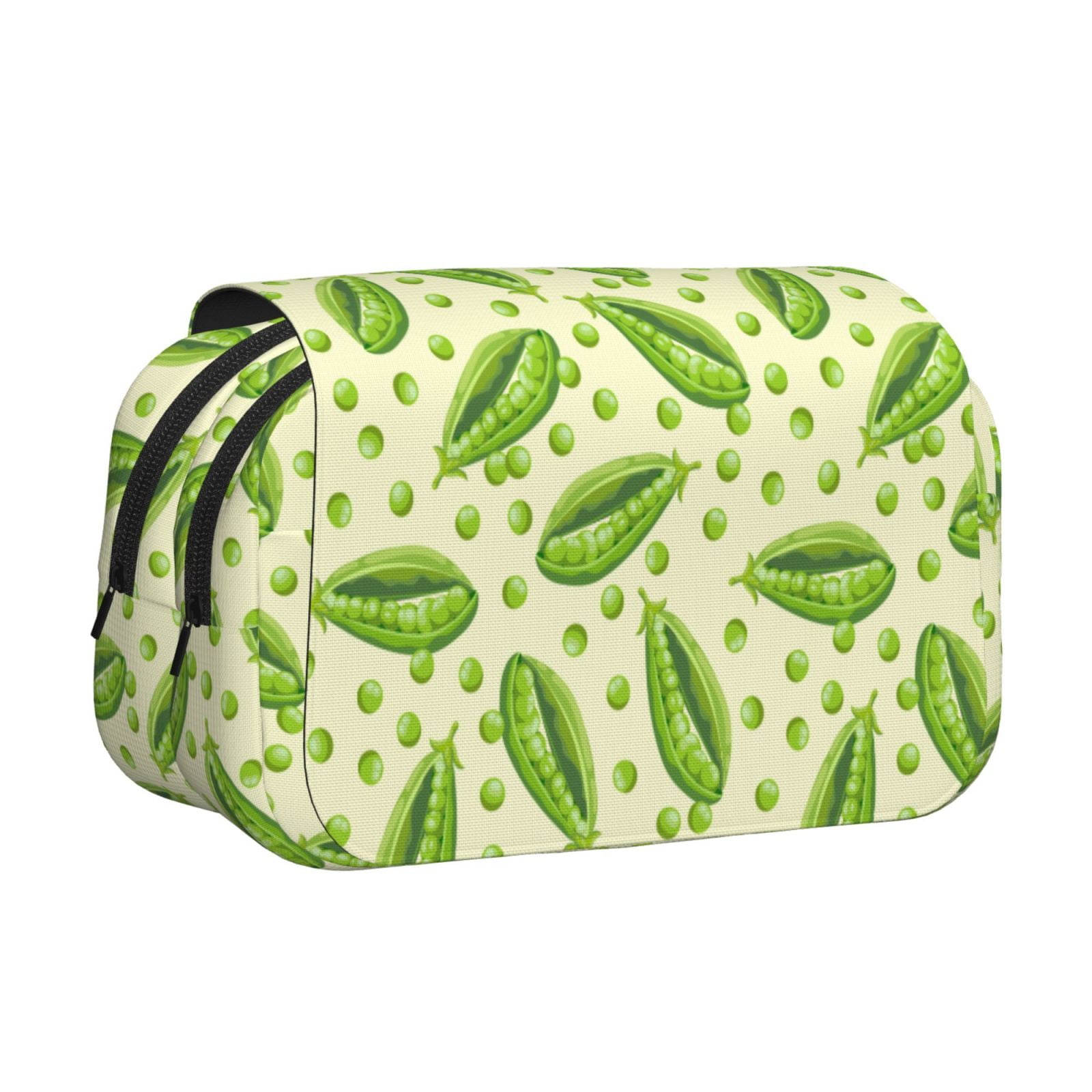 Goofa Green Peas Pattern Double Layer Pen Pencil Case, Protective Large ...