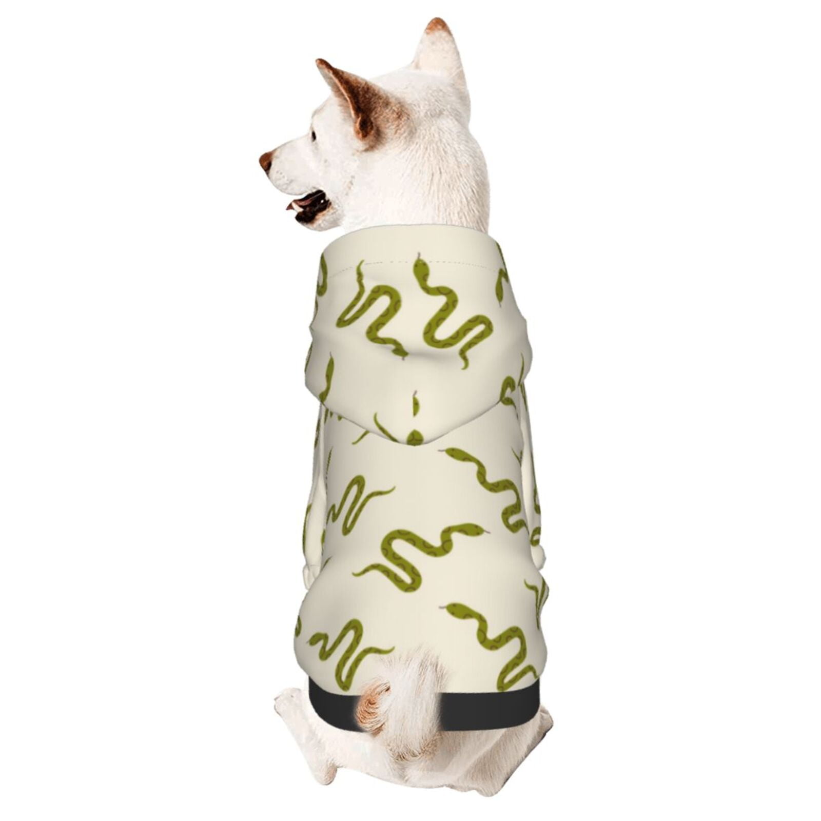 Goofa Green Snake Pattern Small Dog Sweater Hoodies Pet Grey Hooded ...