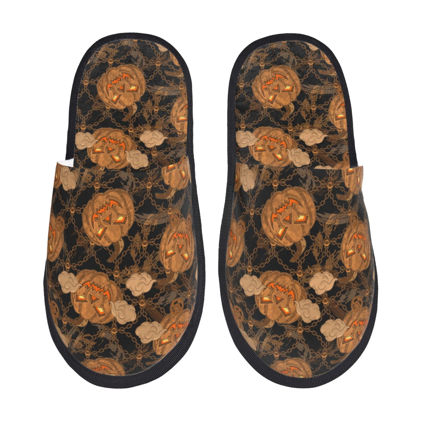 Goofa Halloween4 Pattern Plush Furry Slippers for Men & Women, Cozy Indoor House Shoes with EVA ...
