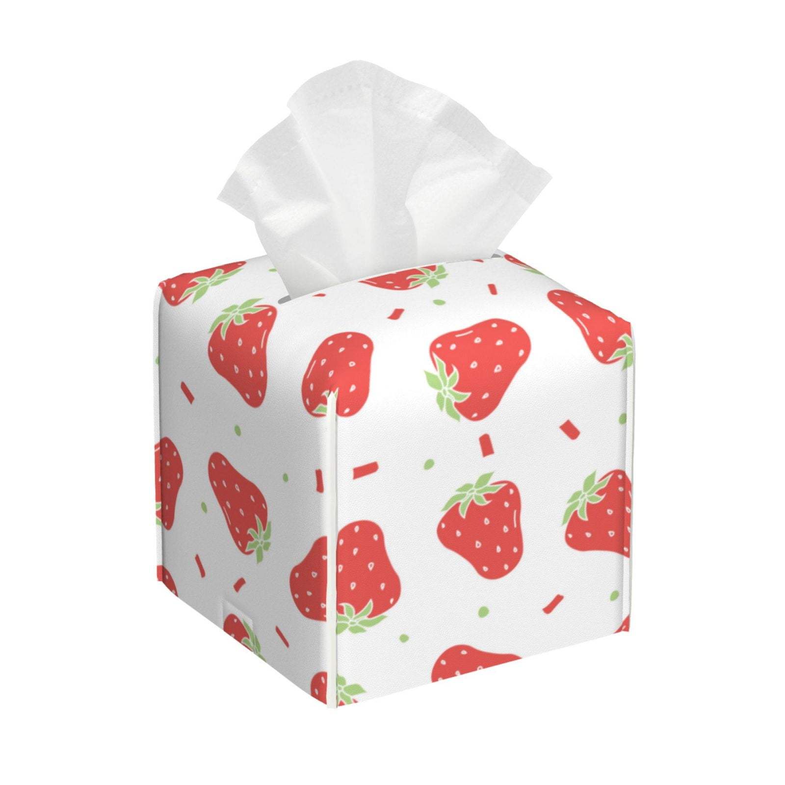 Goofa Hand Drawn Strawberry Tissue Box Cover PVC Leather Tissue Holder ...