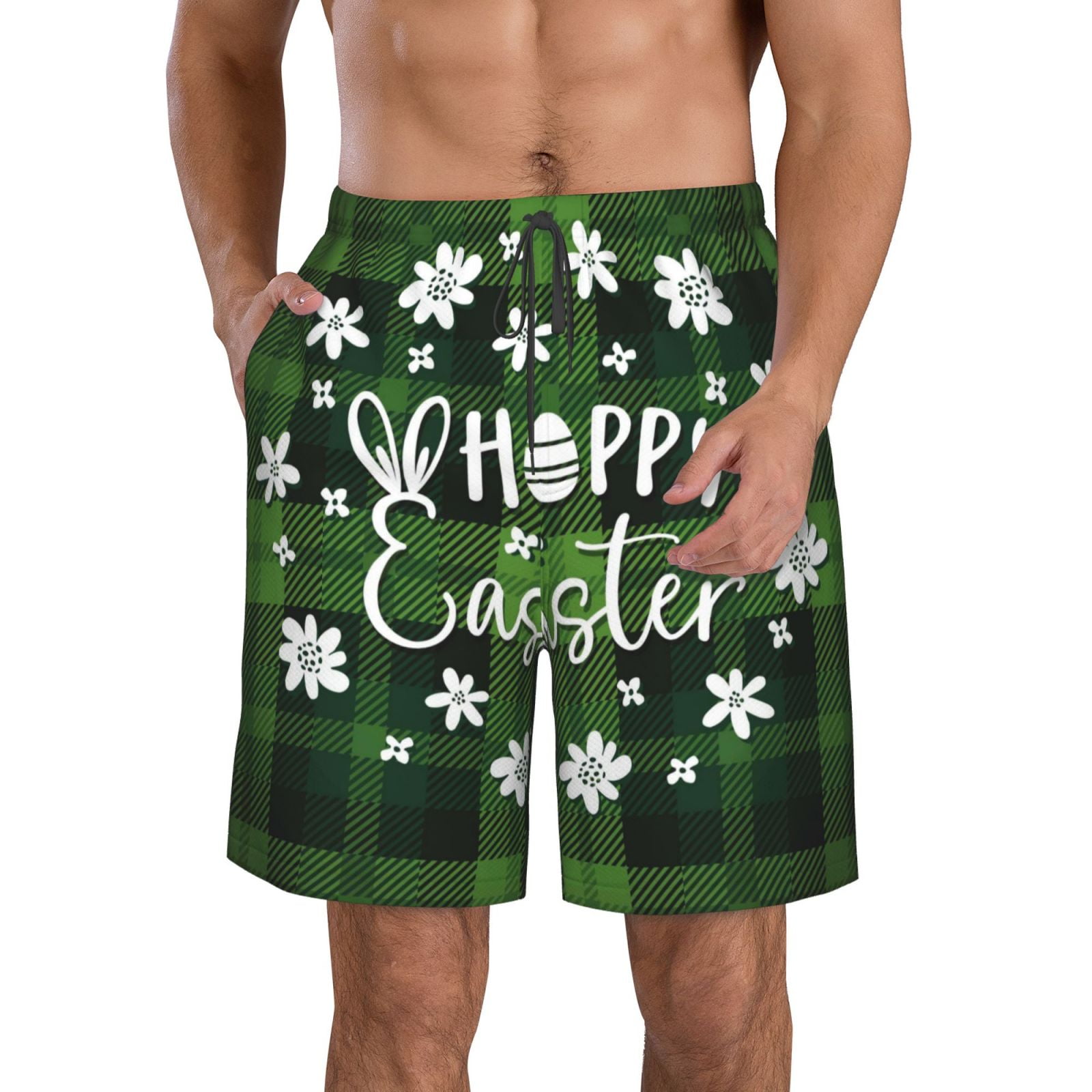 Goofa Happy Easter Printed Mens Swim Trunks Summer Quick Dry Short ...