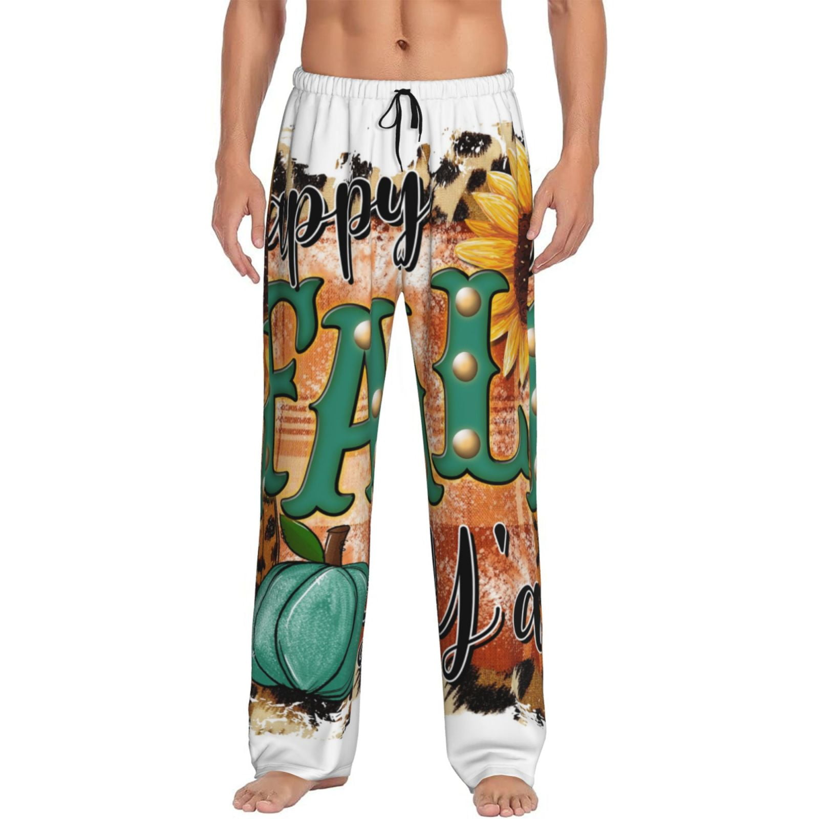 Goofa Happy Fall Y'All Pattern Printed Soft Pajama Pants for Men, Wide ...