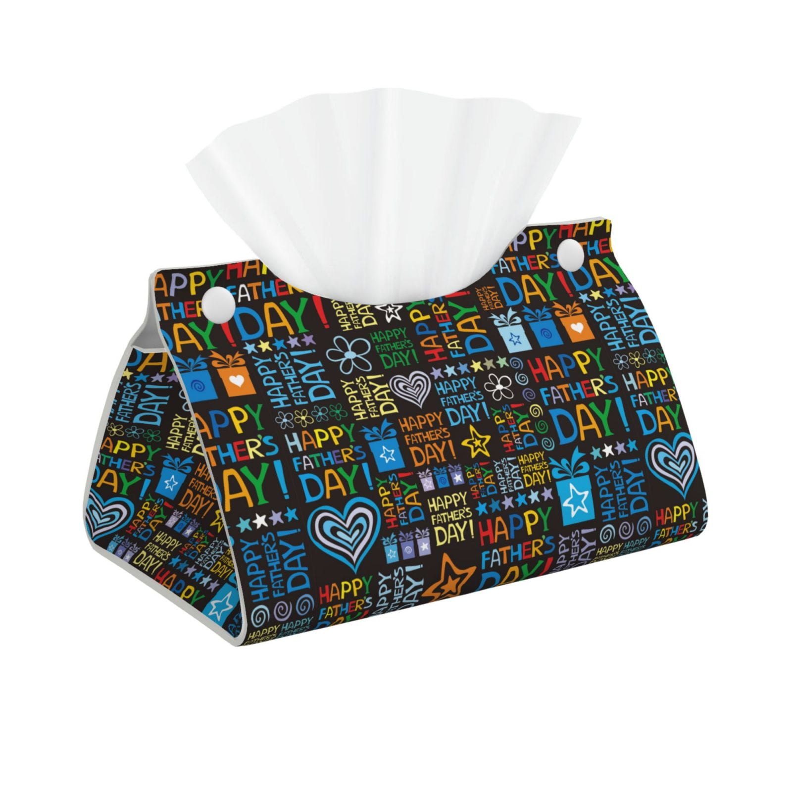 Goofa Happy Father Day Pattern Triangle Square Tissue Box Cover, Modern ...