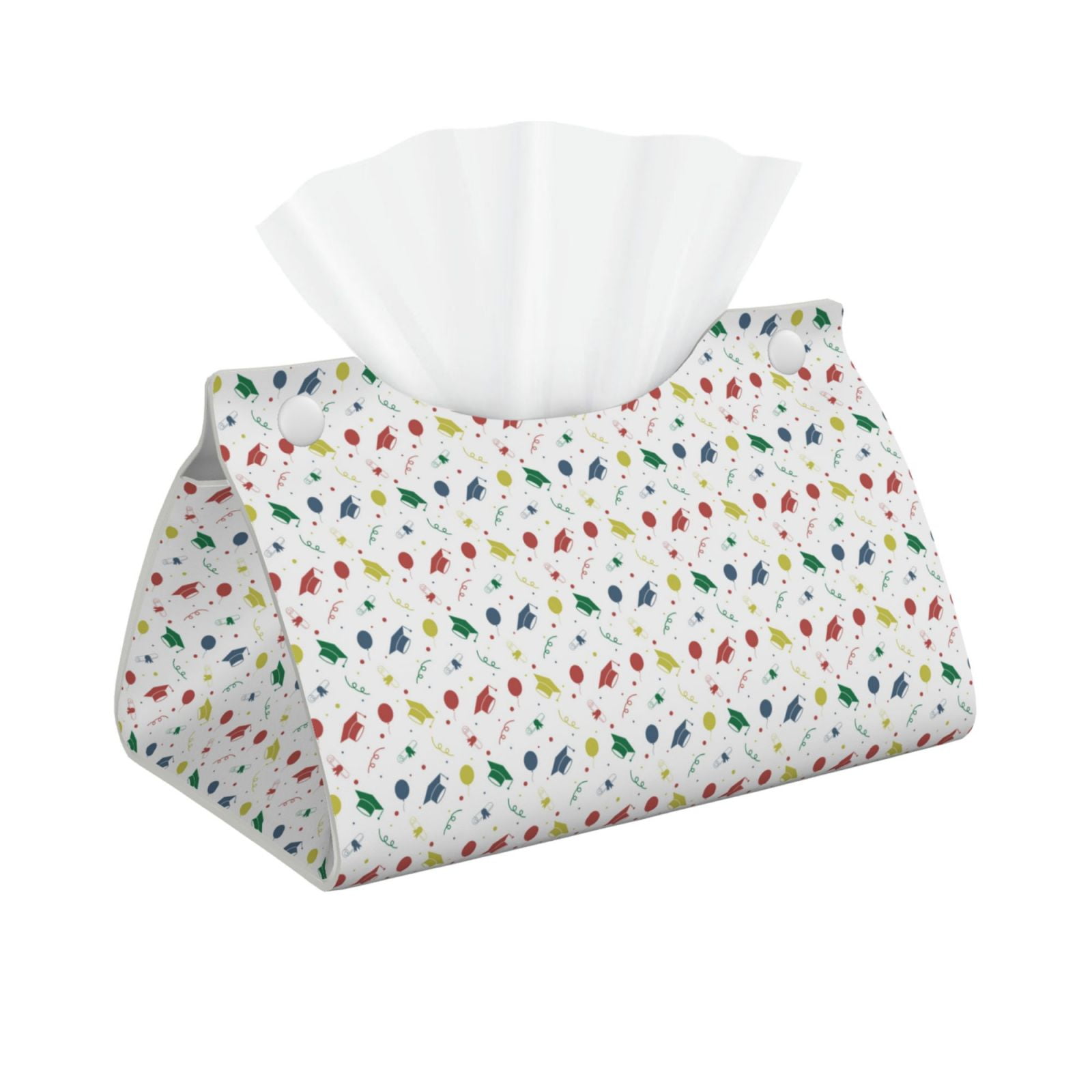 Goofa Happy Graduation Pattern Triangle Square Tissue Box Cover, Modern ...