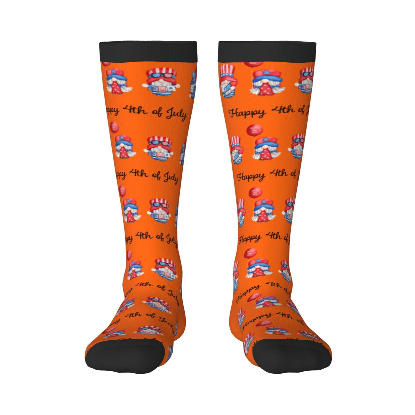 Goofa Happy Independence Day Gnome Pattern Adult Stockings, Color-Block ...