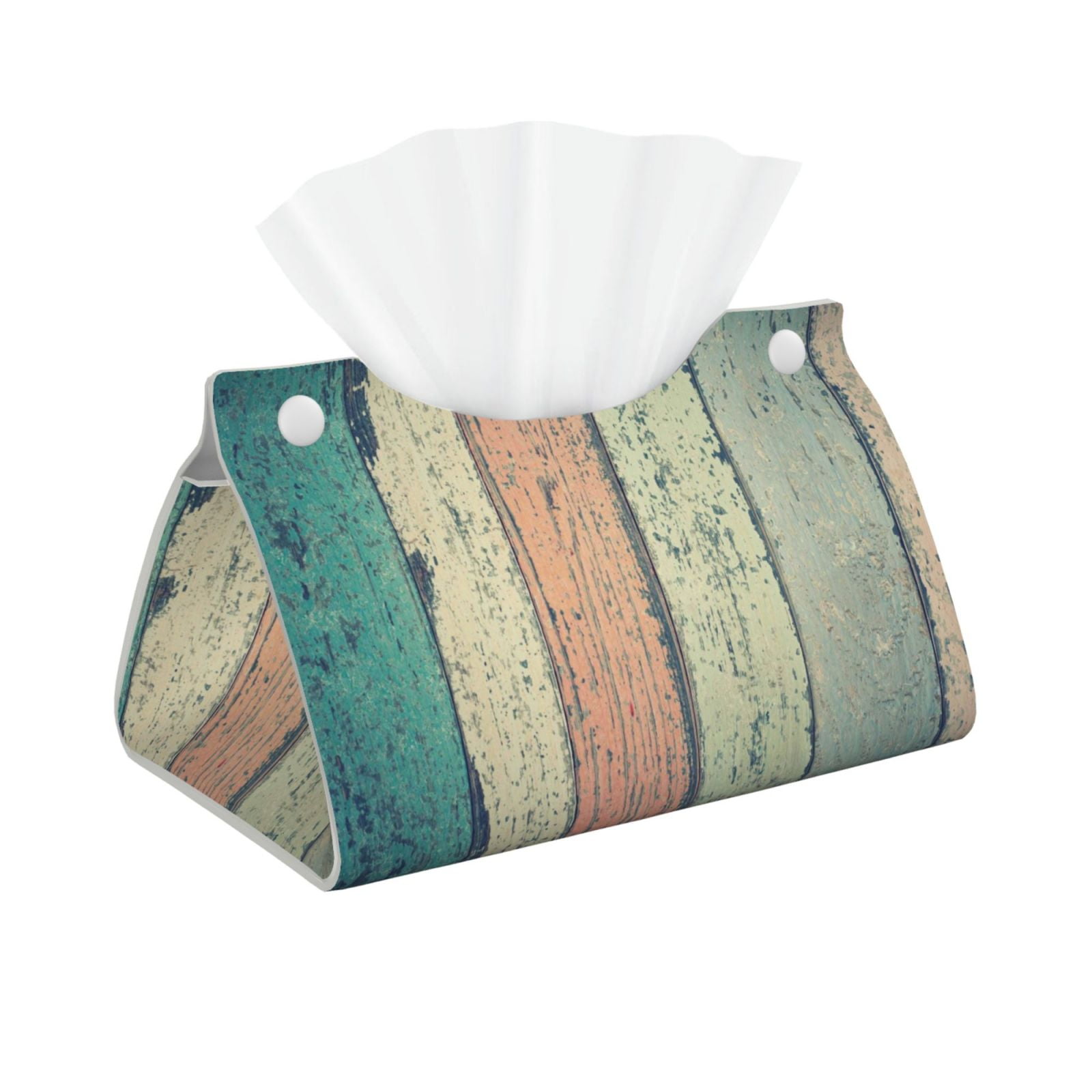 Goofa Hardwood Pattern Triangle Square Tissue Box Cover, Modern PVC ...