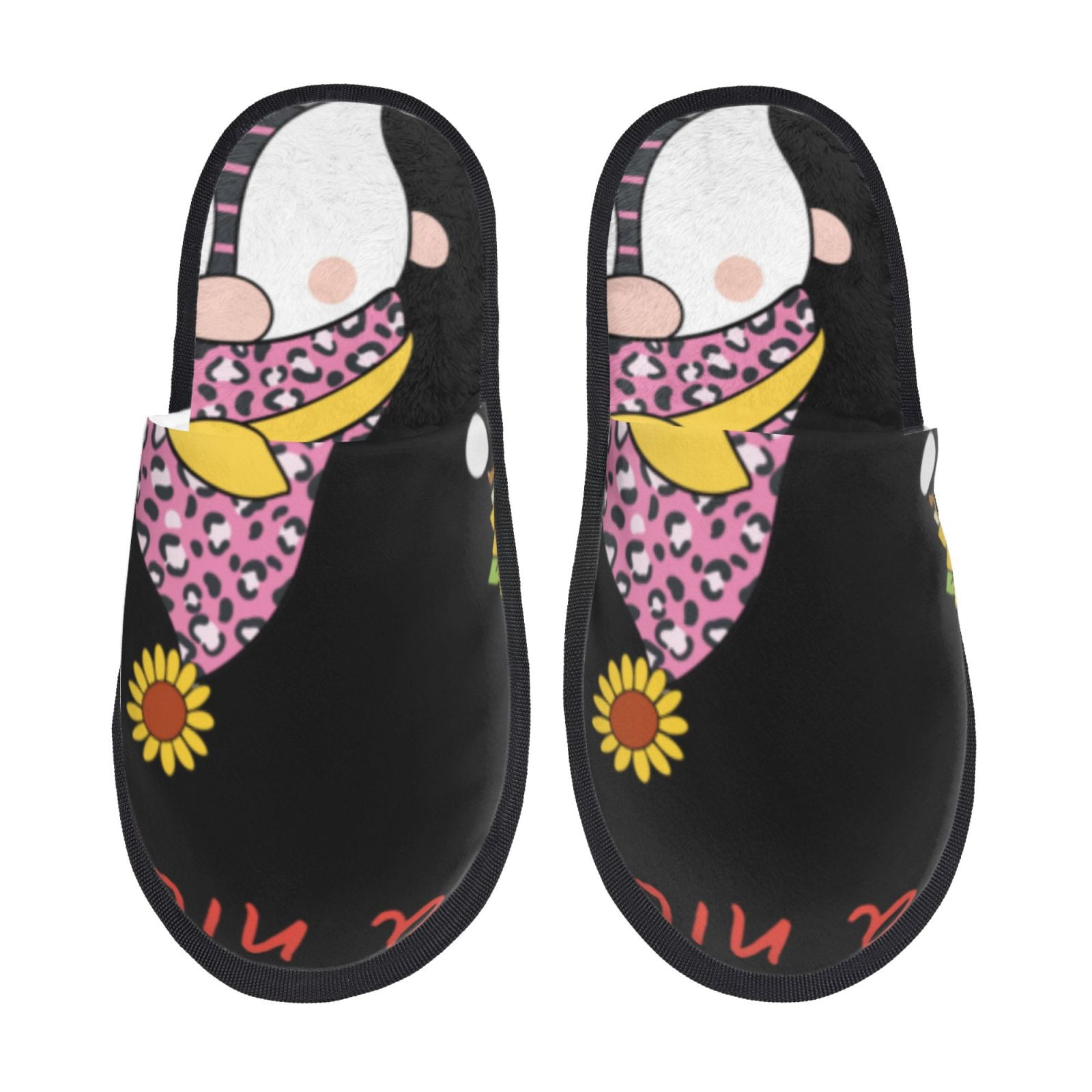 Goofa Have a Nice Day Pattern Plush Furry Slippers for Men & Women ...