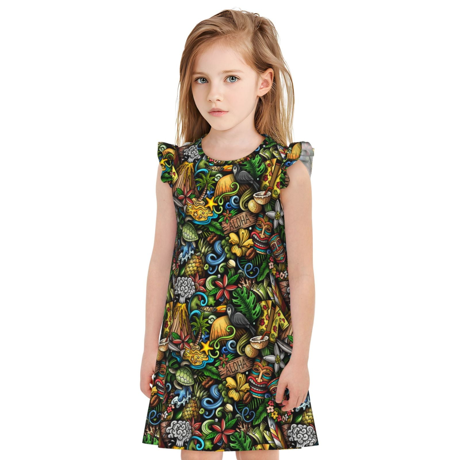 Goofa Hawaiian Culture Symbols Pattern Sweet & Sassy Girls' Nightgowns ...