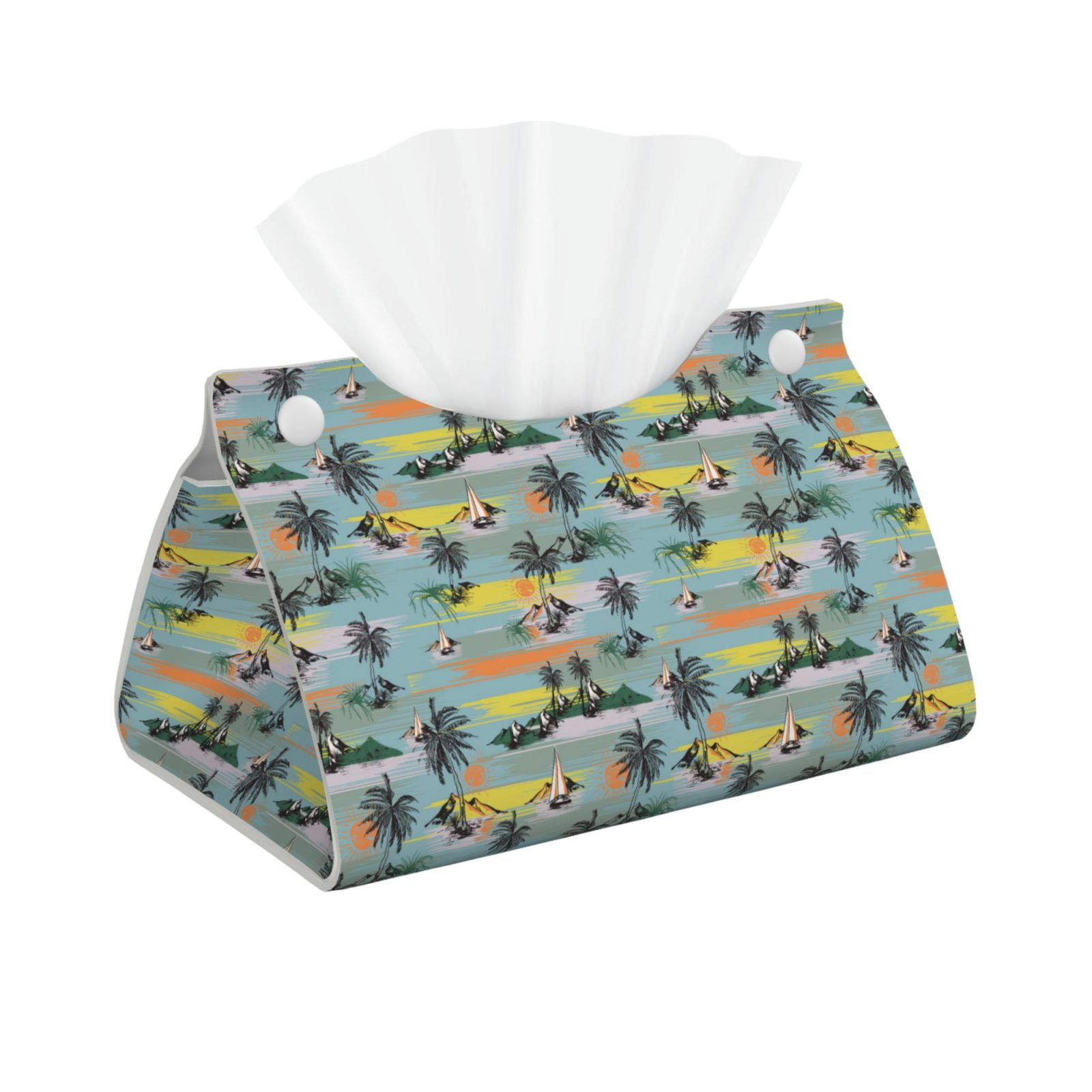 Goofa Hawaiian Style Pattern Triangle Square Tissue Box Cover, Modern ...
