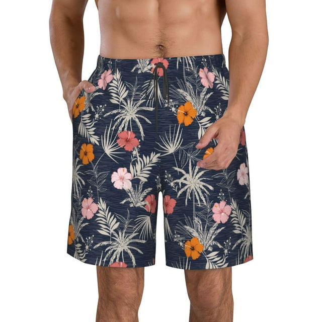 Goofa Hawaiian Style Printed Mens Swim Trunks Summer Quick Dry Short