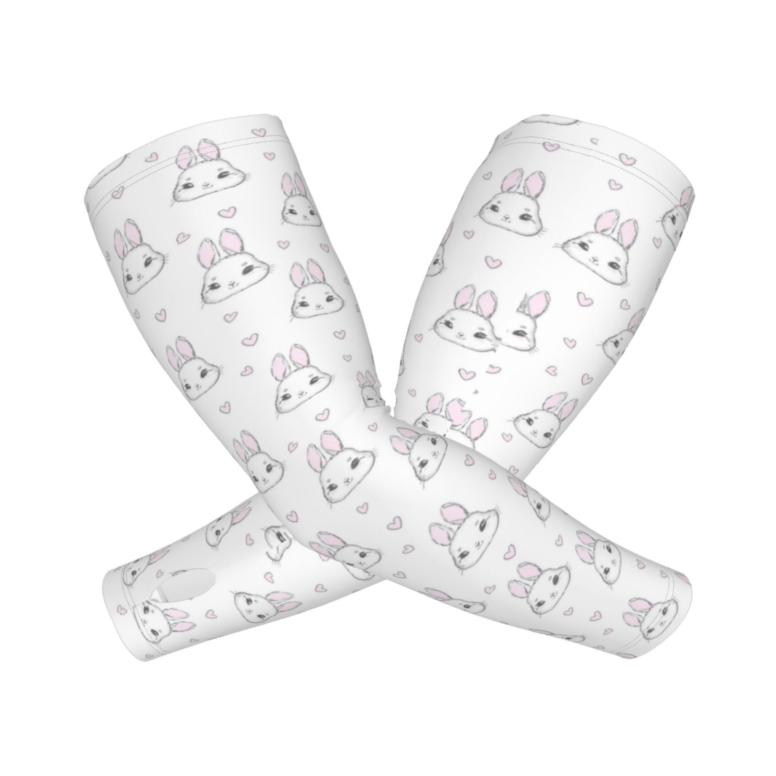 Goofa Heart Rabbit Pattern UV Sun Protection Arm Sleeves, UPF 50 Sports ...