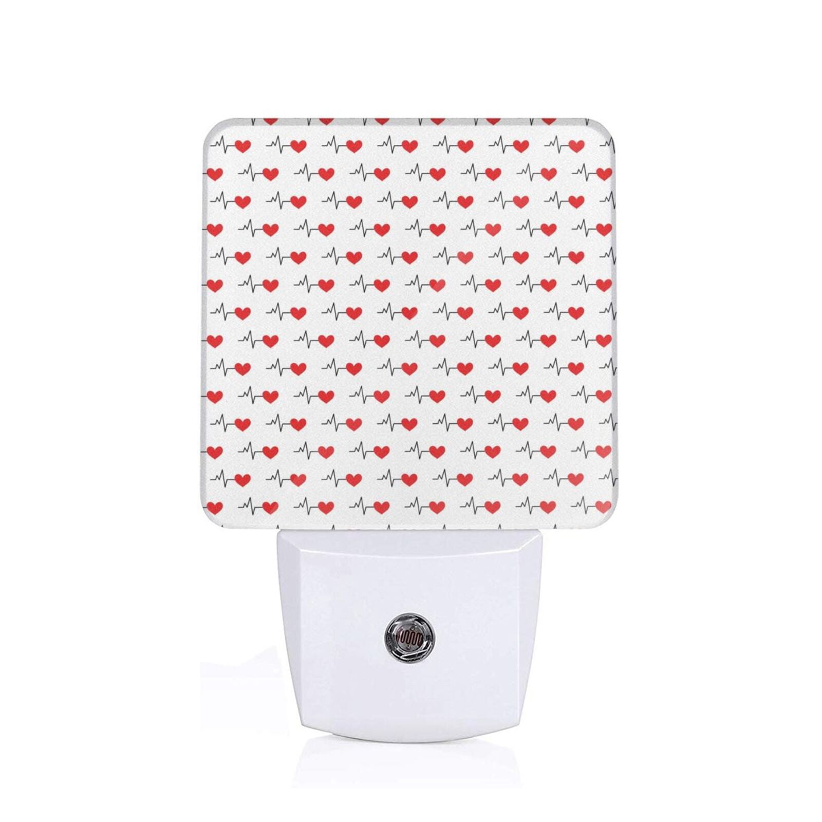 Goofa Heartbeat Symbol Night Light, Plug-in, Dusk to Dawn Sensor, Warm ...