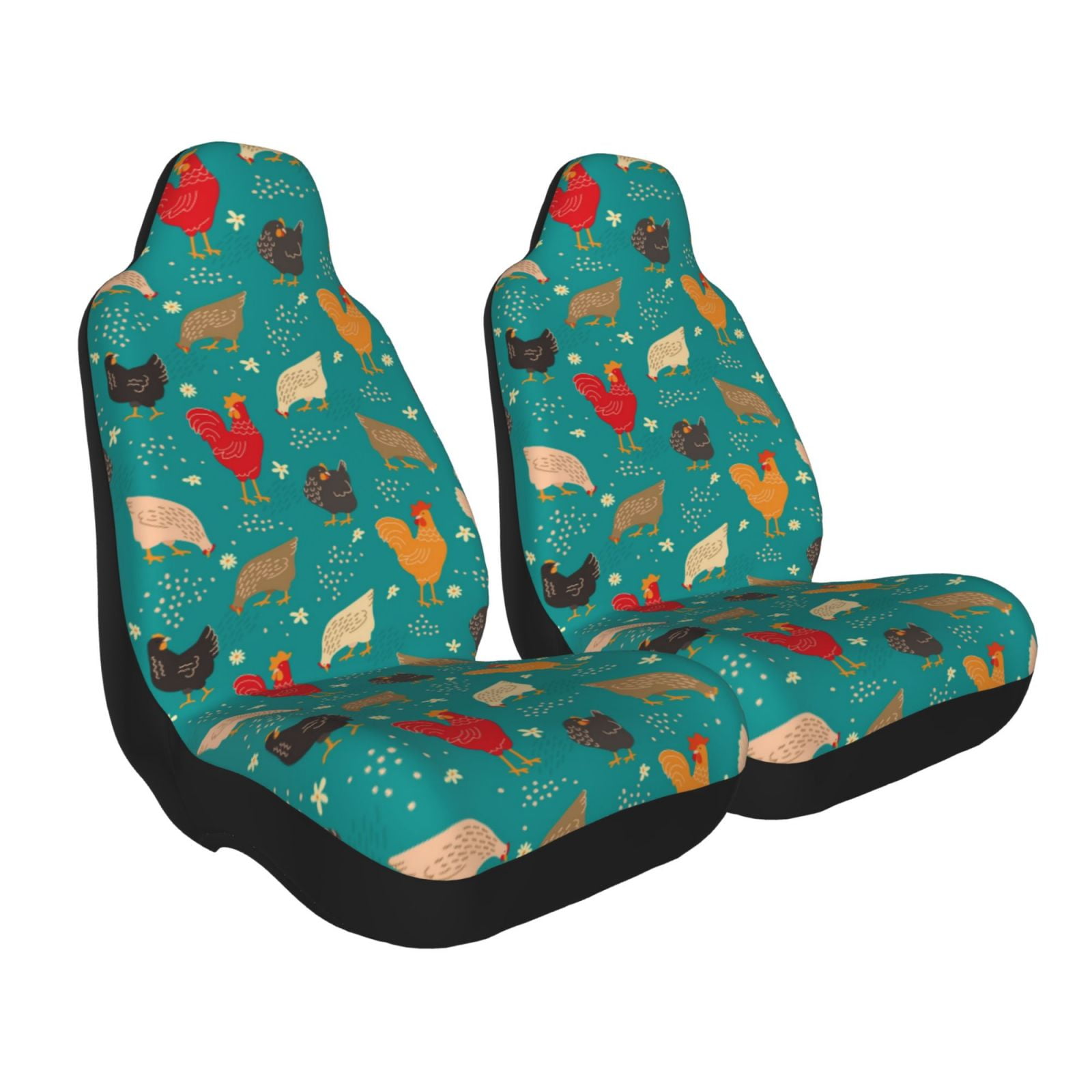 Goofa Hens And Rooster Printed Car Seat Covers, Automotive Seat Covers ...