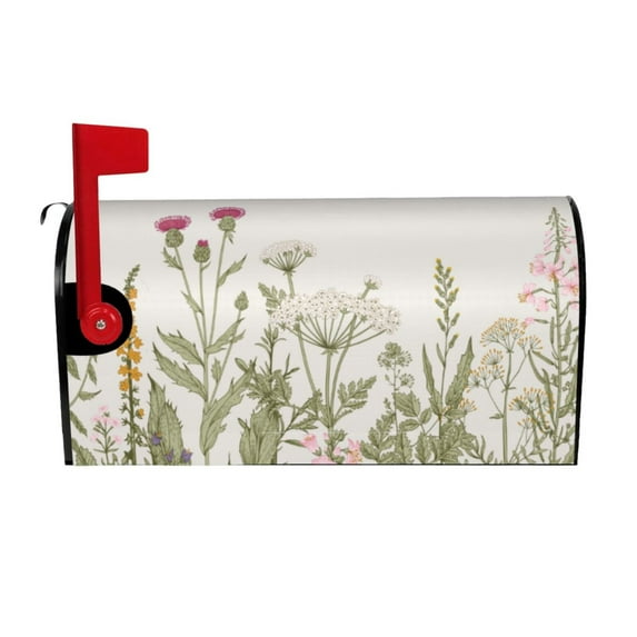 Goofa Herbs and Wildflowers Pattern Mailbox Cover, Mailbox Decoration ...