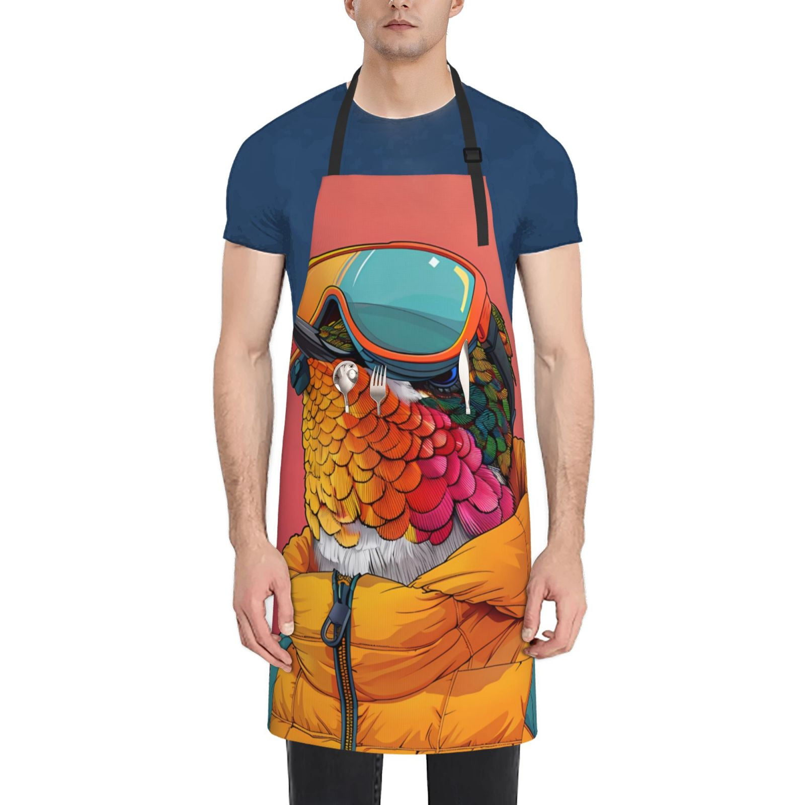 Goofa Hip Hummingbird In Jacket Printed Waterproof Apron 33" Chef ...