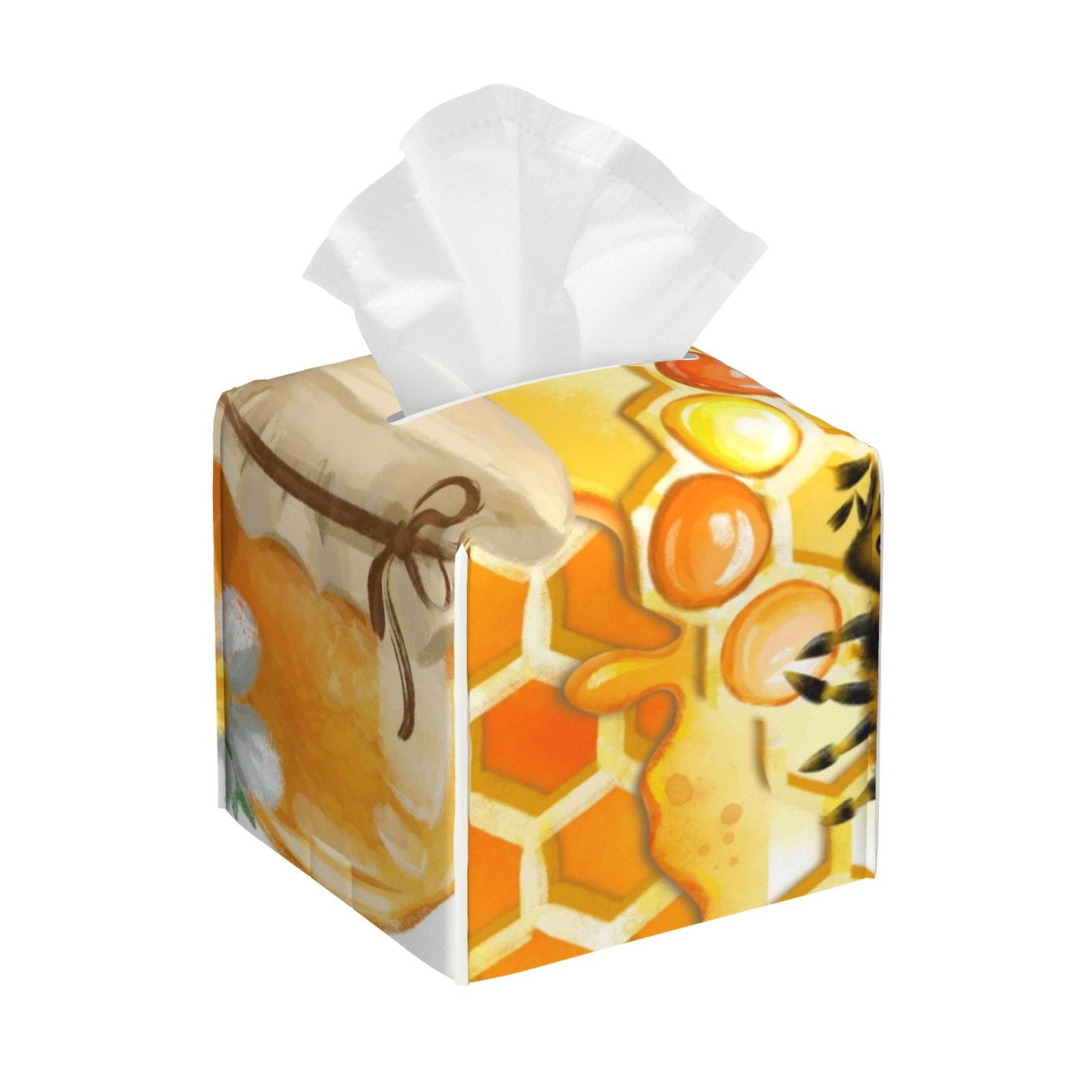 Goofa Honey Bee Tissue Box Cover PVC Leather Tissue Holder Square ...