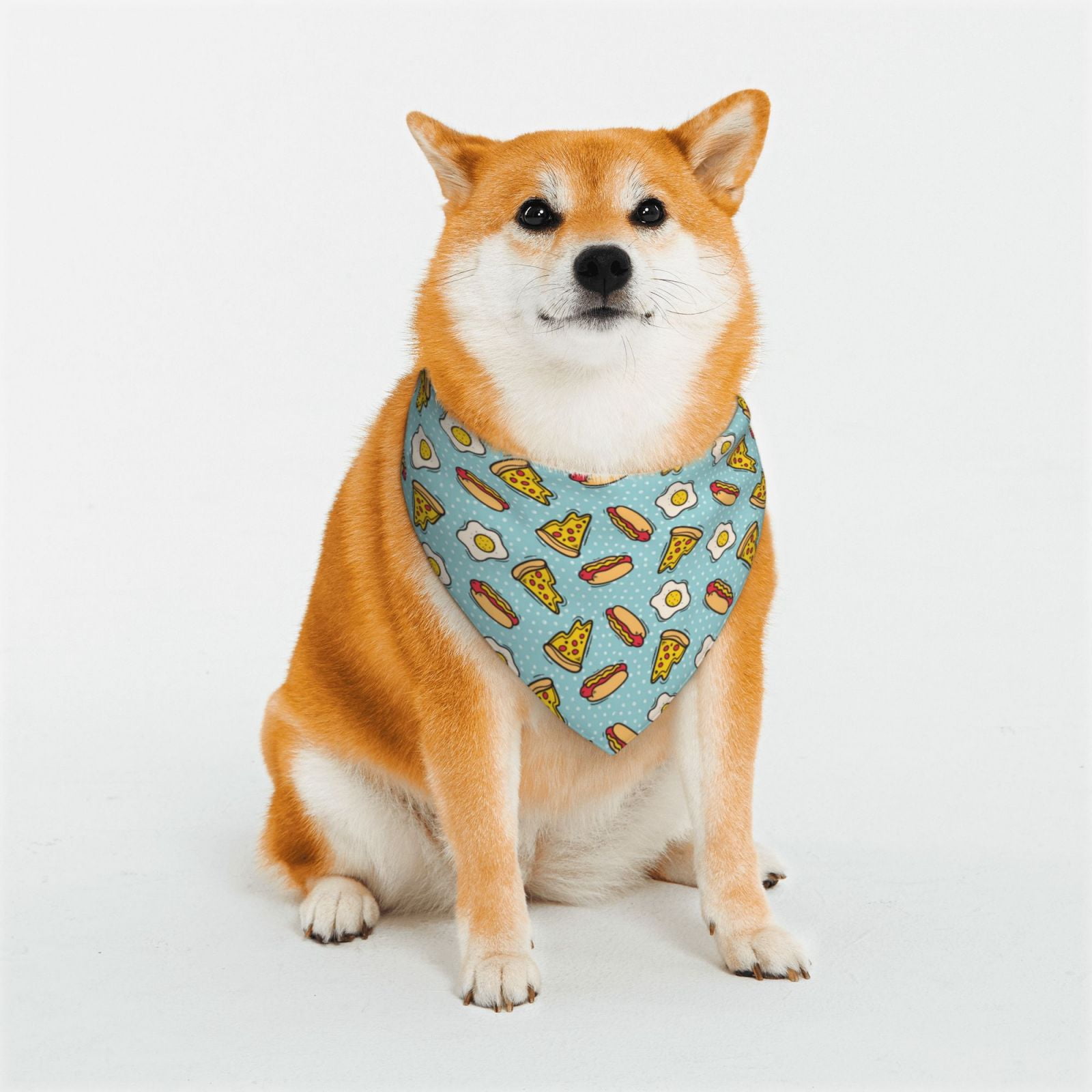Goofa Hot Dog Pizza Pattern Pet Scarf Bandana - Adjustable and ...