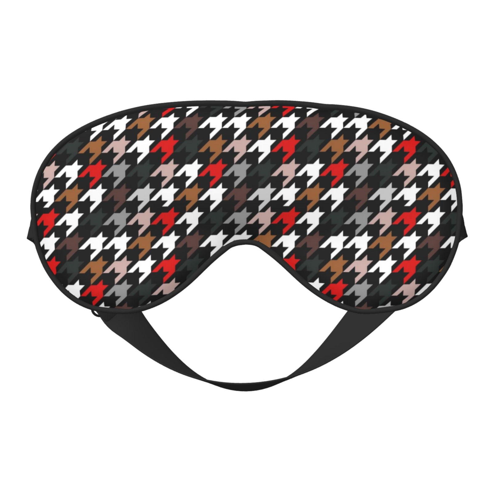 Goofa Houndstooth Green Red Printed Sleep Eye Mask for Men Women, Zero ...
