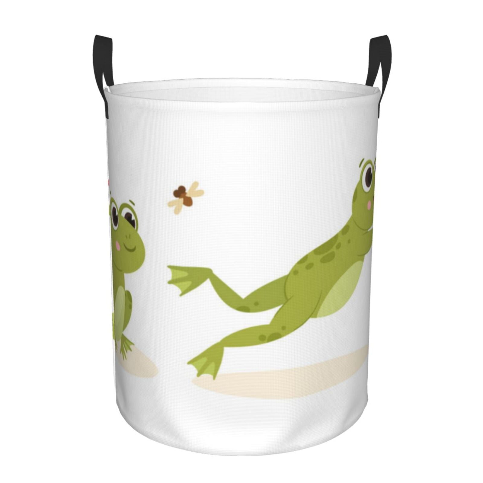 Goofa Hunting Frog Printed Circular Hamper,Laundry Basket with Handles ...