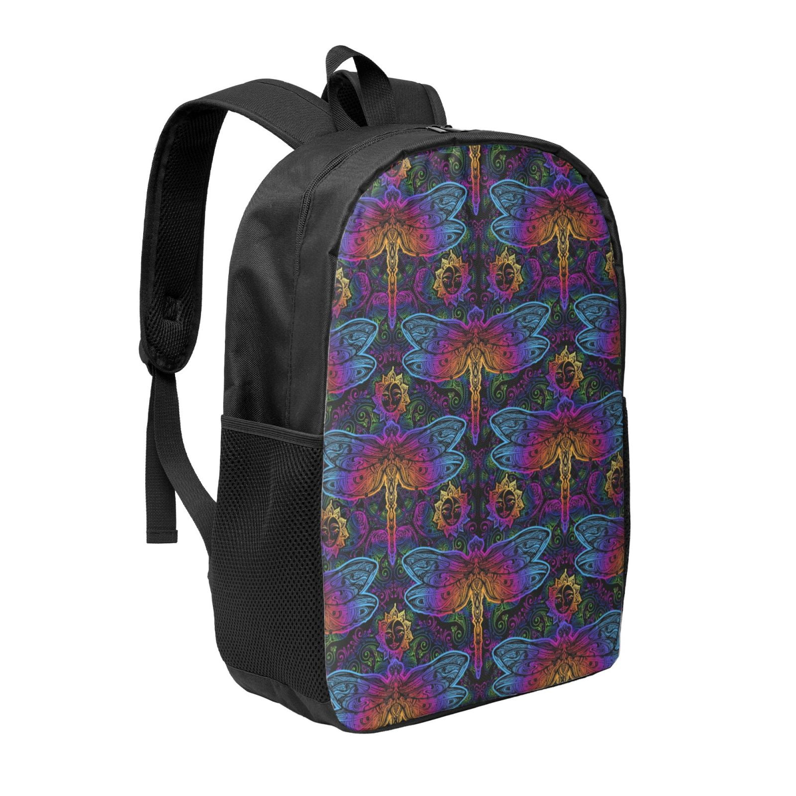 Goofa Indian Mandalas Dragonfly Pattern 17in Student Backpack - School ...