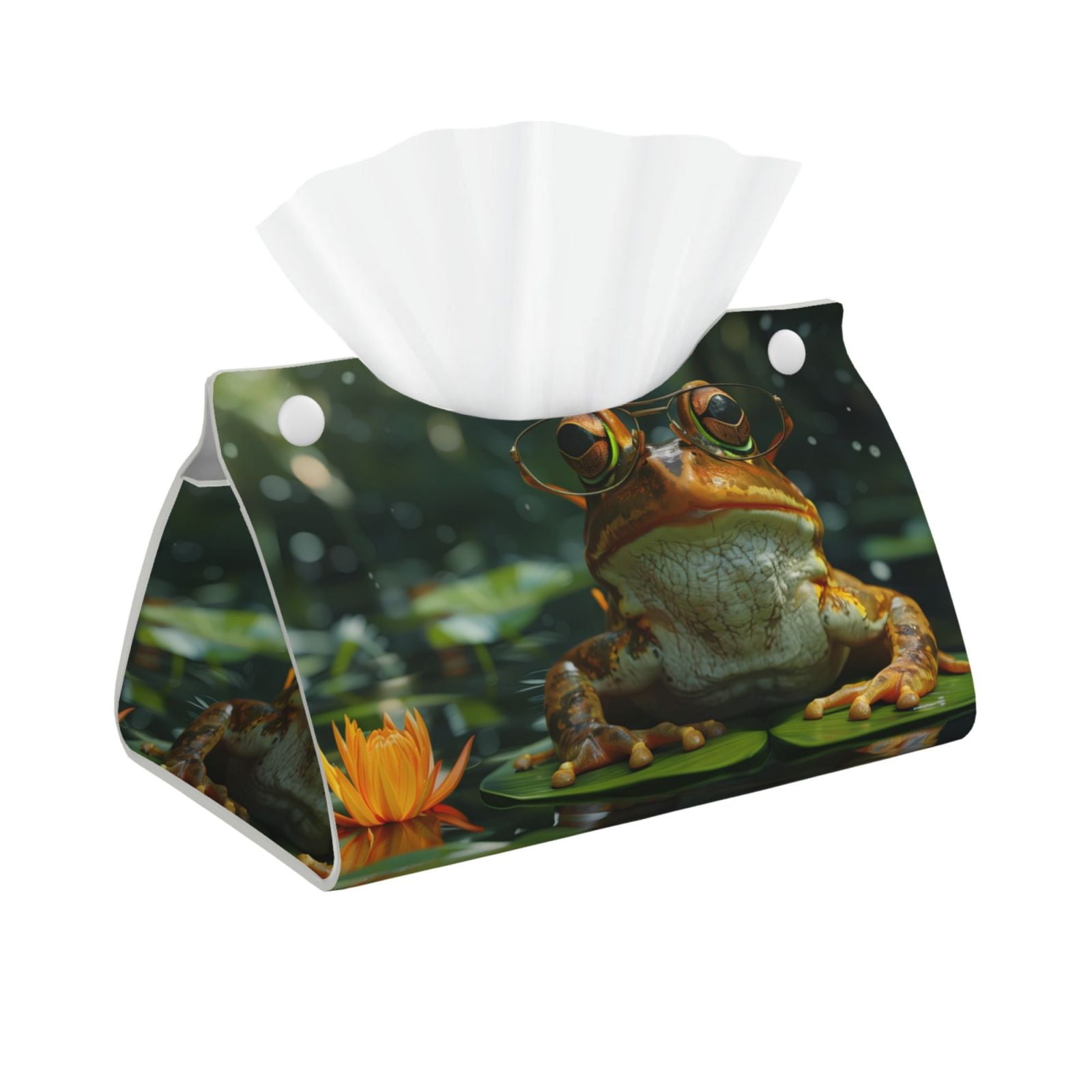 Goofa Intellectual Frog Pond Pattern Triangle Square Tissue Box Cover ...