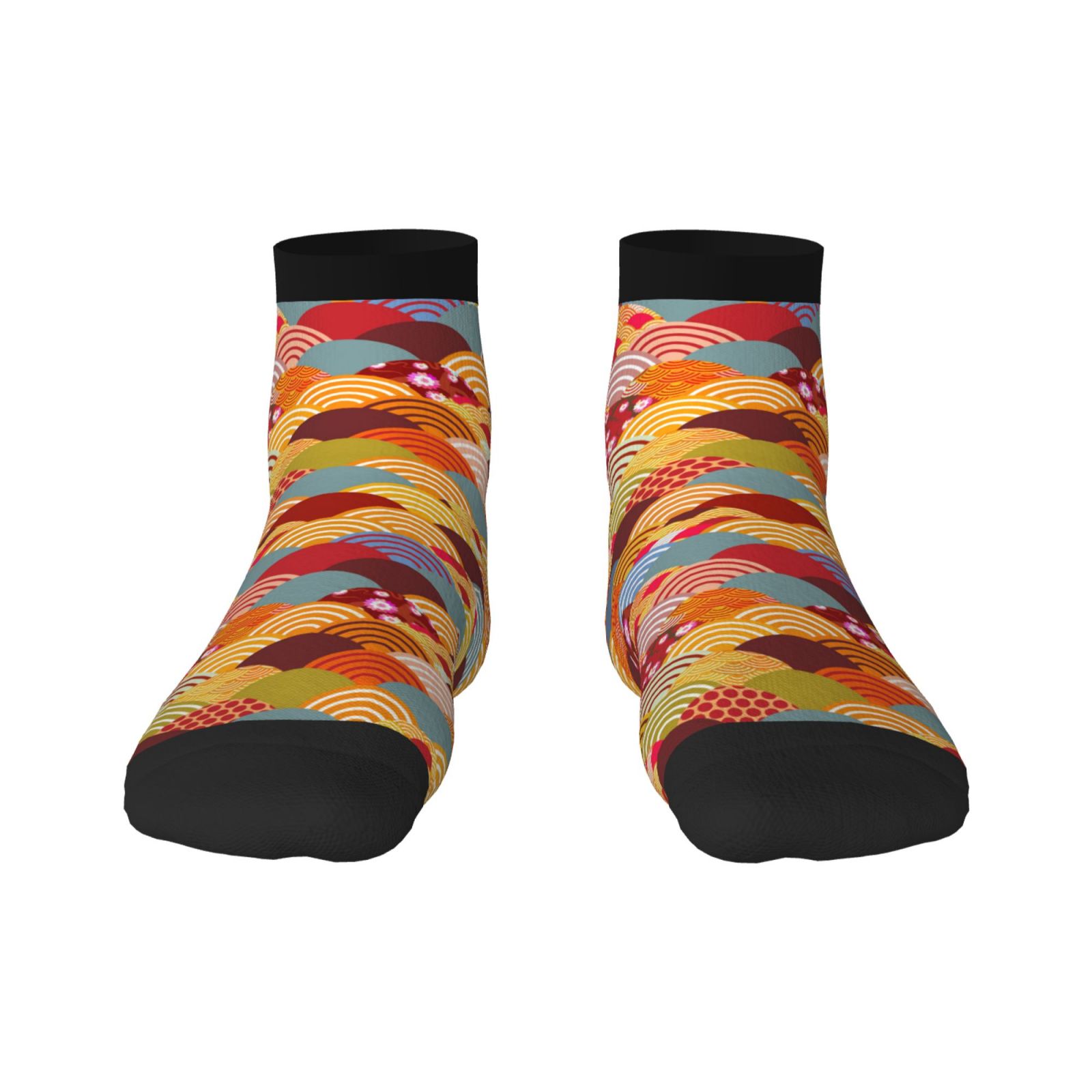 Goofa Japanese Style Fish Scales Pattern Non Slip Socks with Grips for ...