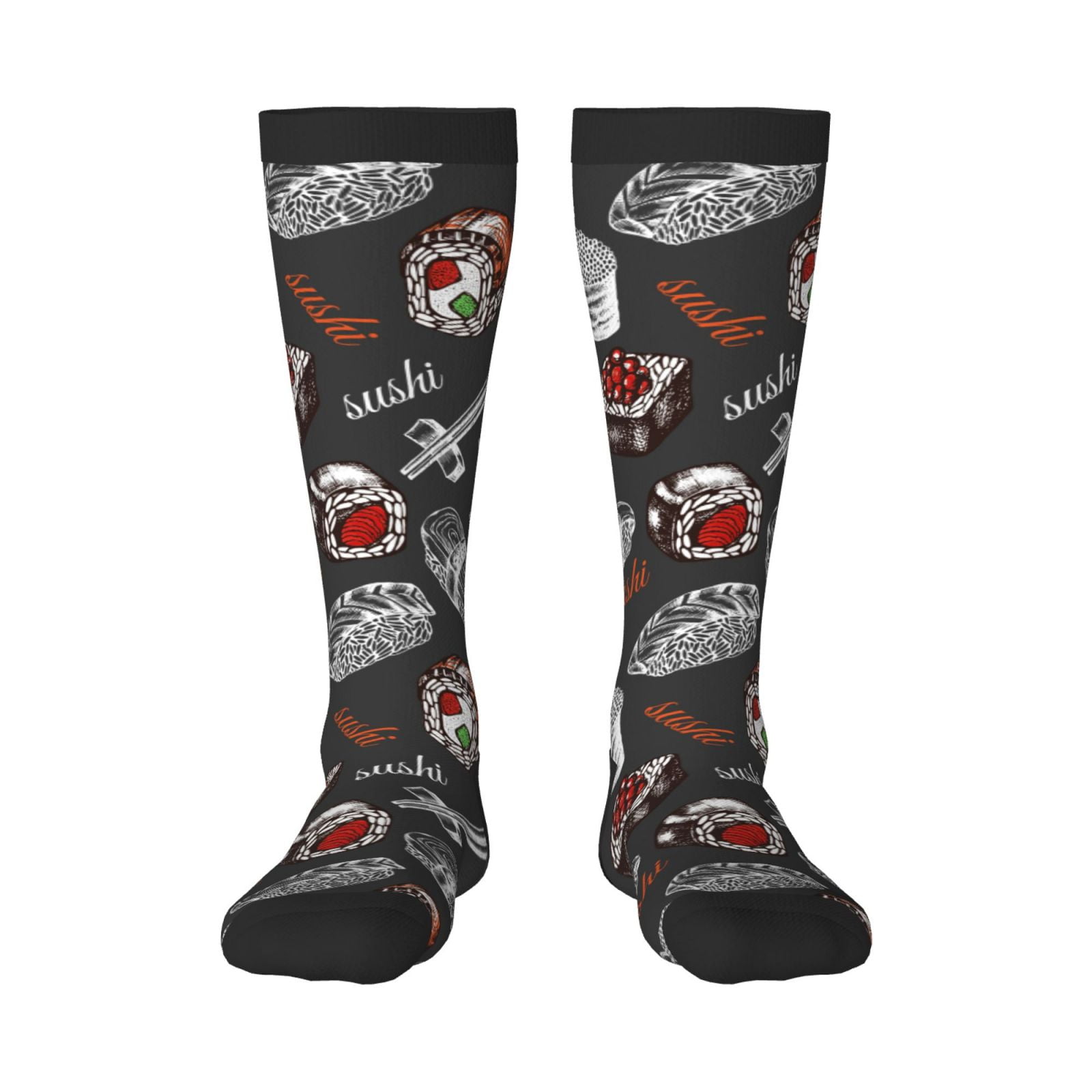 Goofa Japanese Sushi Hashi Pattern Adult Stockings, Color-Block Knee ...