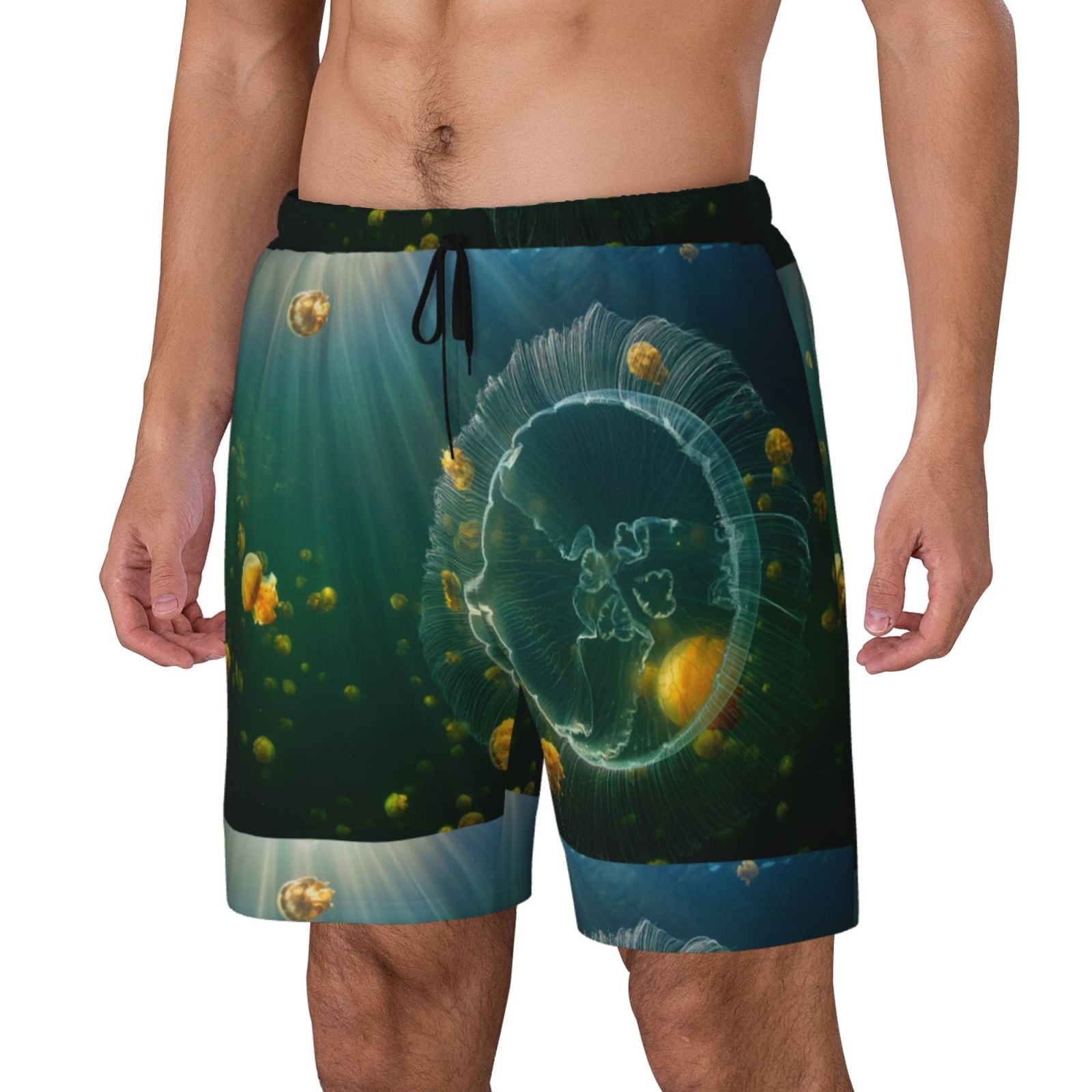 Goofa Jelly Fish Printed Men's Swim Trunks Board Shorts Quick Dry Mens ...