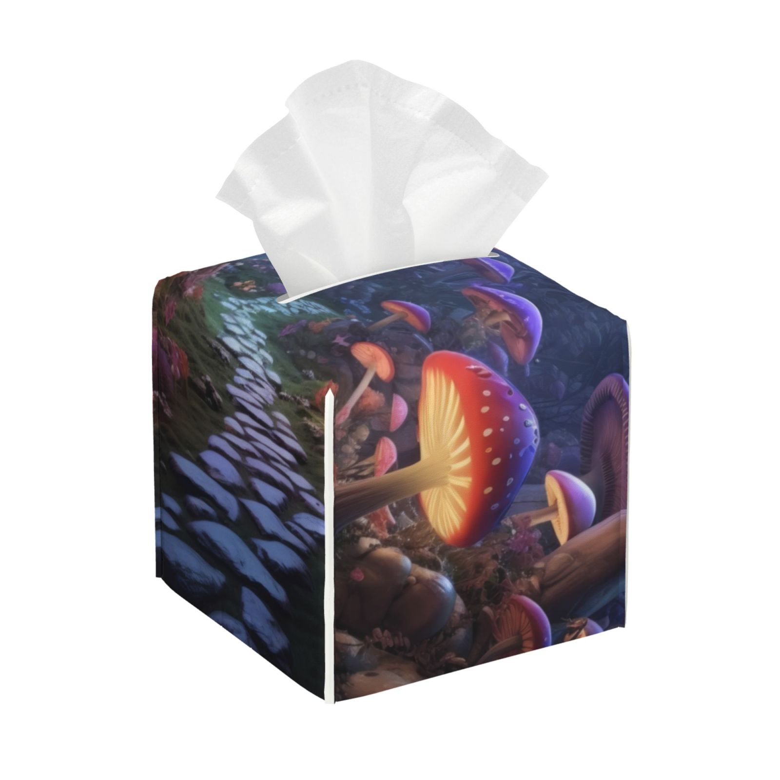 Goofa Jungle Path Glowing Mushrooms Tissue Box Cover PVC Leather Tissue ...