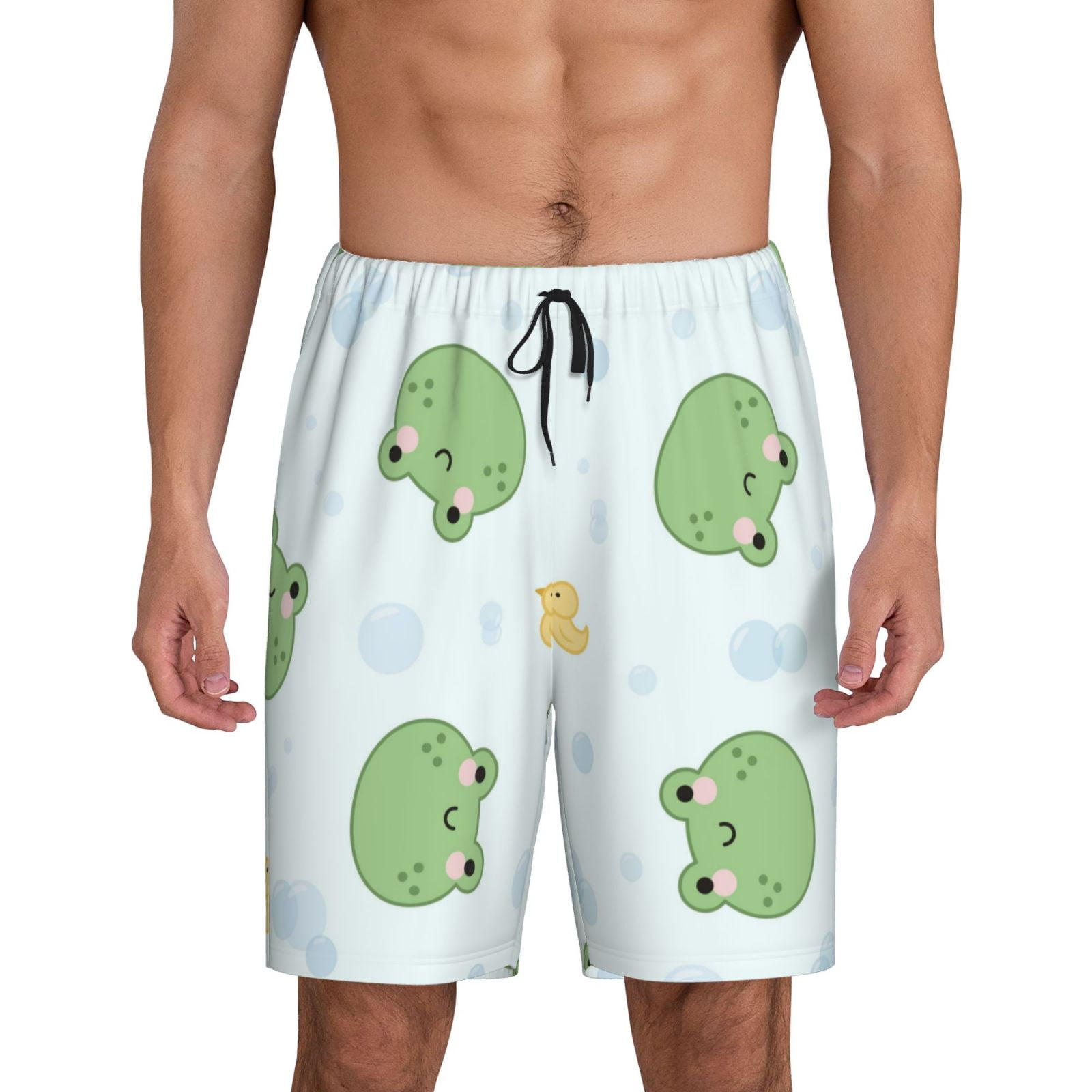 Goofa Kawaii Frogs Pattern Men's Pajama Short Sleep Shorts Soft ...