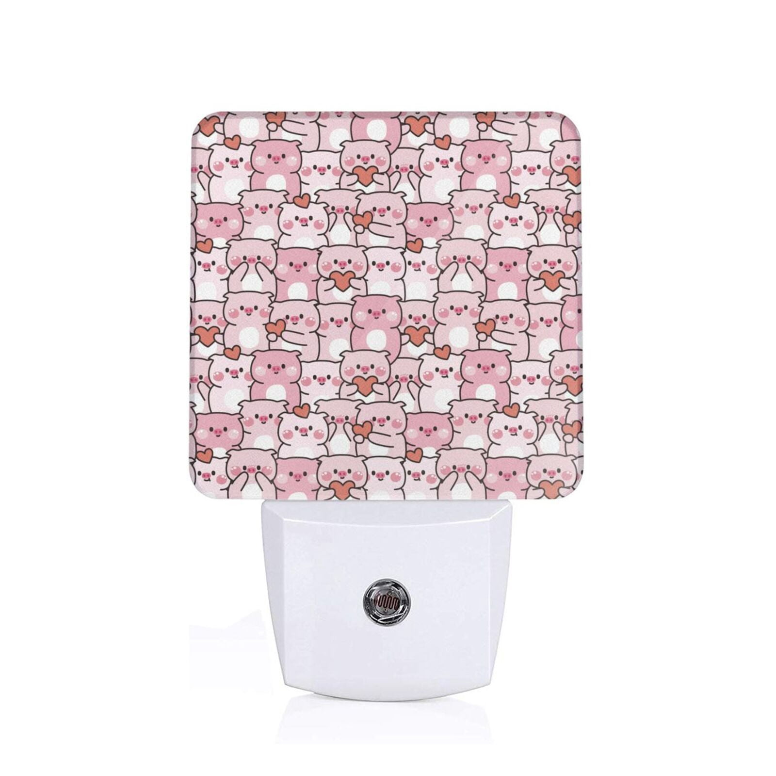 Goofa Kawaii Pig Night Light, Plug-in, Dusk to Dawn Sensor, Warm White ...