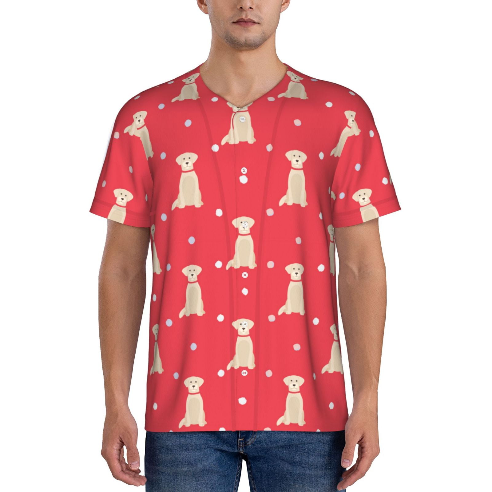 Goofa Labrador Retriever Dog Pattern Mens Golf Shirt Baseball T-shirt ...