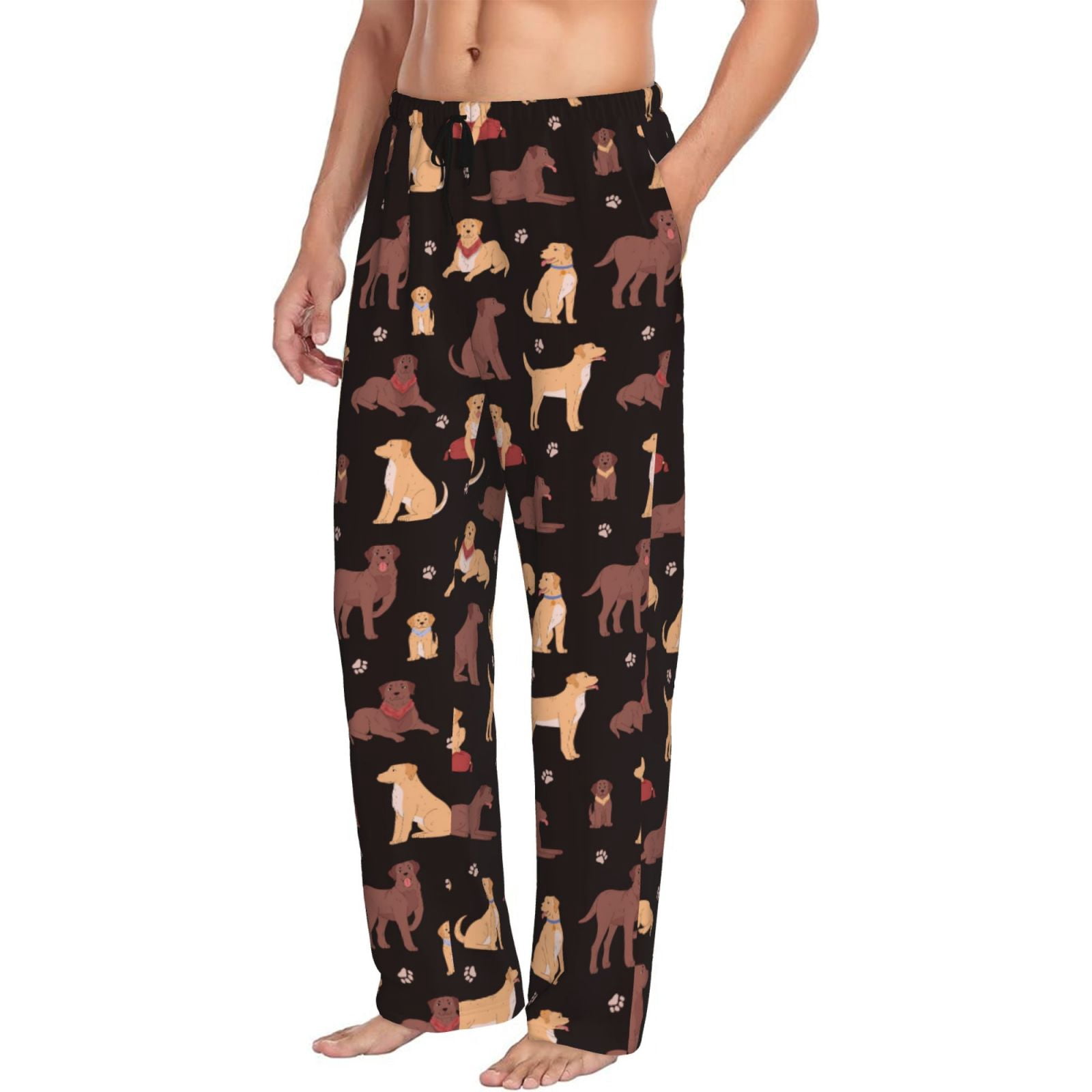 Goofa Labrador Retriever Dog Printed Soft Pajama Pants for Men, Wide ...
