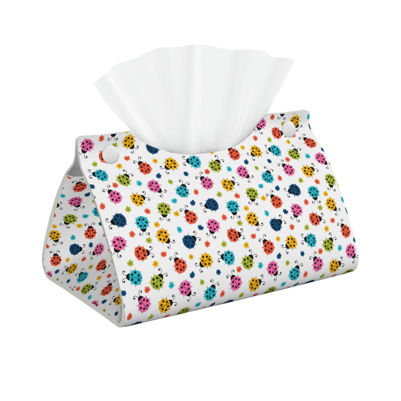 Goofa Ladybugs And Flowers Pattern Triangle Square Tissue Box Cover ...