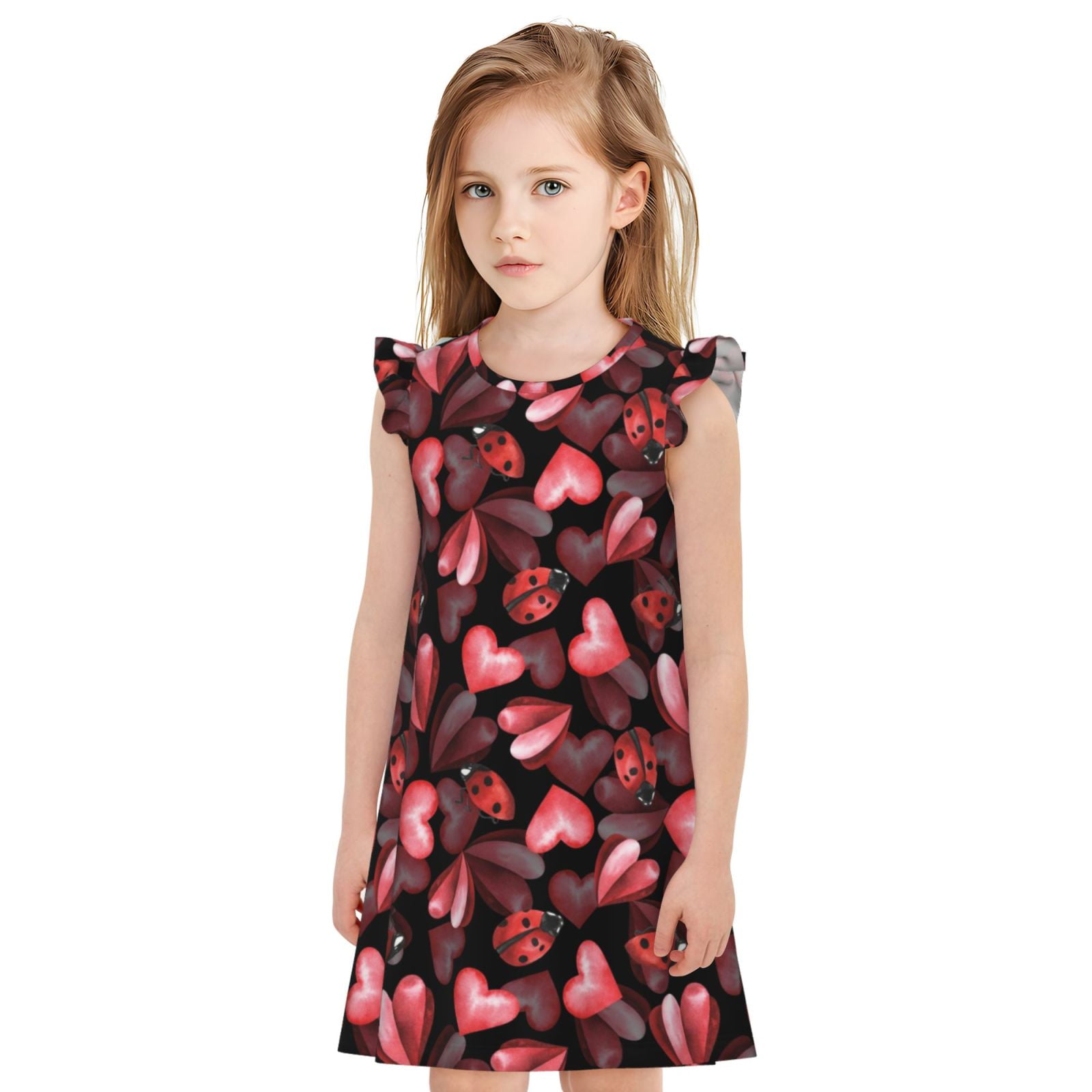 Goofa Ladybugs and Red Hearts Pattern Sweet & Sassy Girls' Nightgowns ...