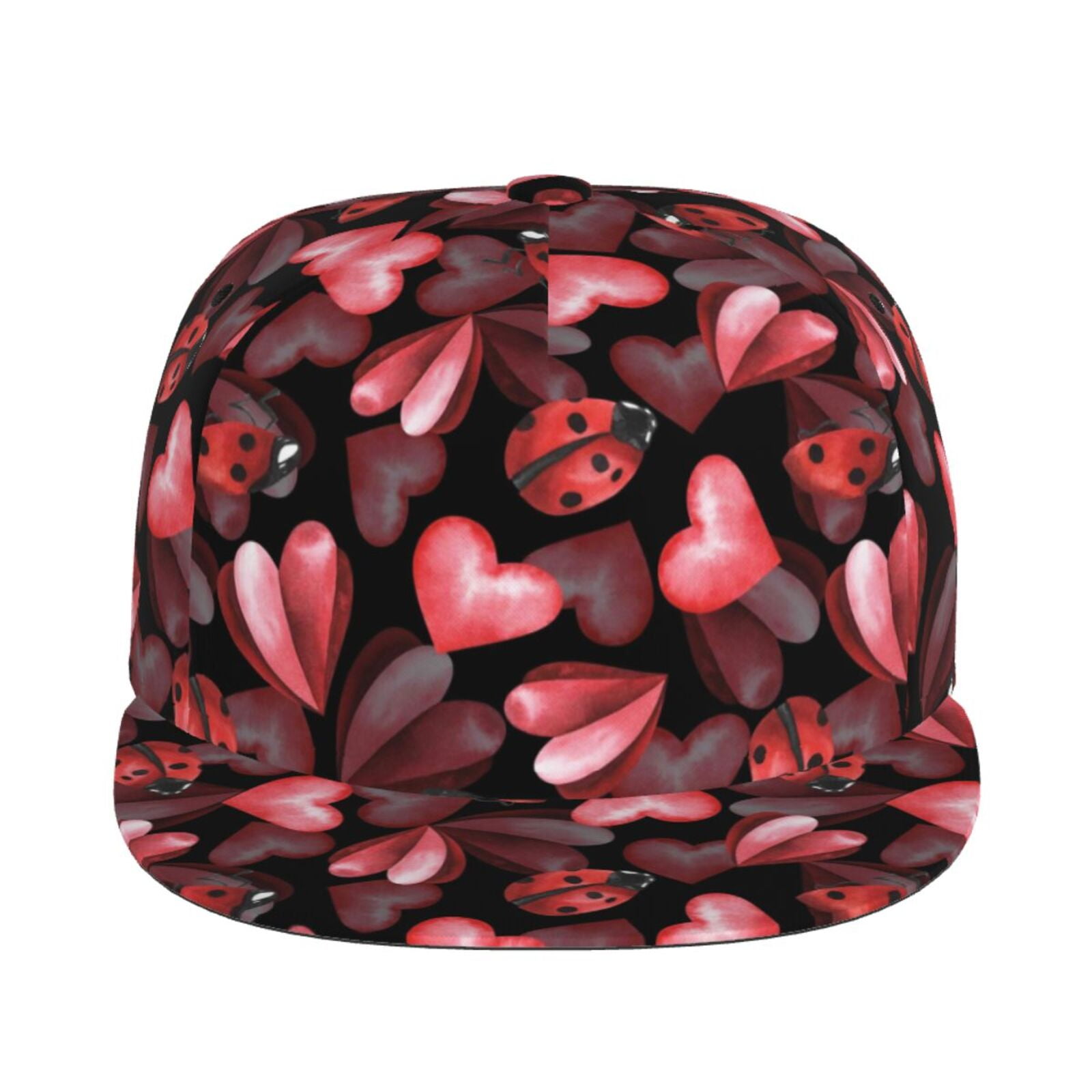 Goofa Ladybugs and Red Hearts Printed Men's Baseball Cap,Straight Brim ...